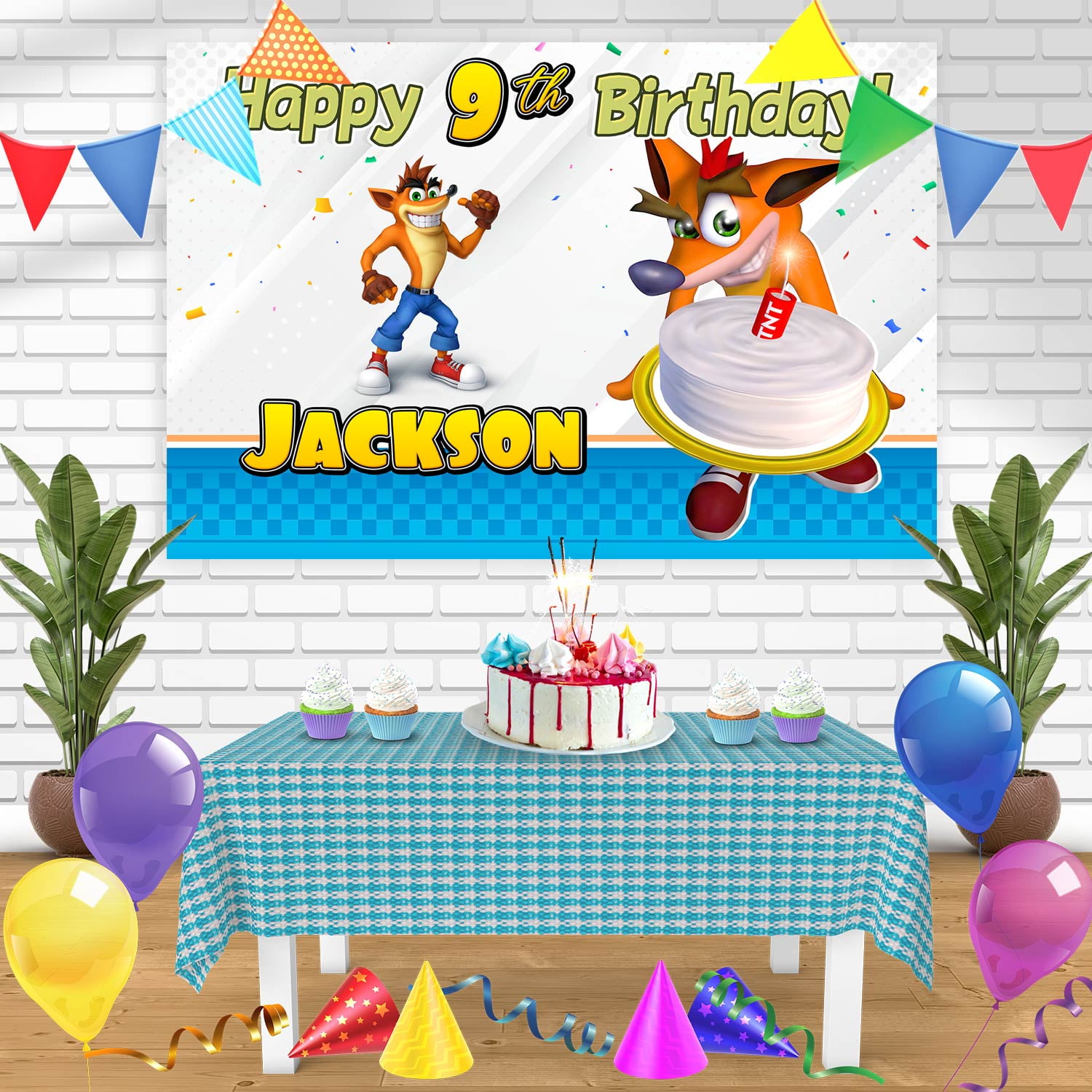 Crash Bandicoot TNT Birthday Birthday Banner Personalized Party ...