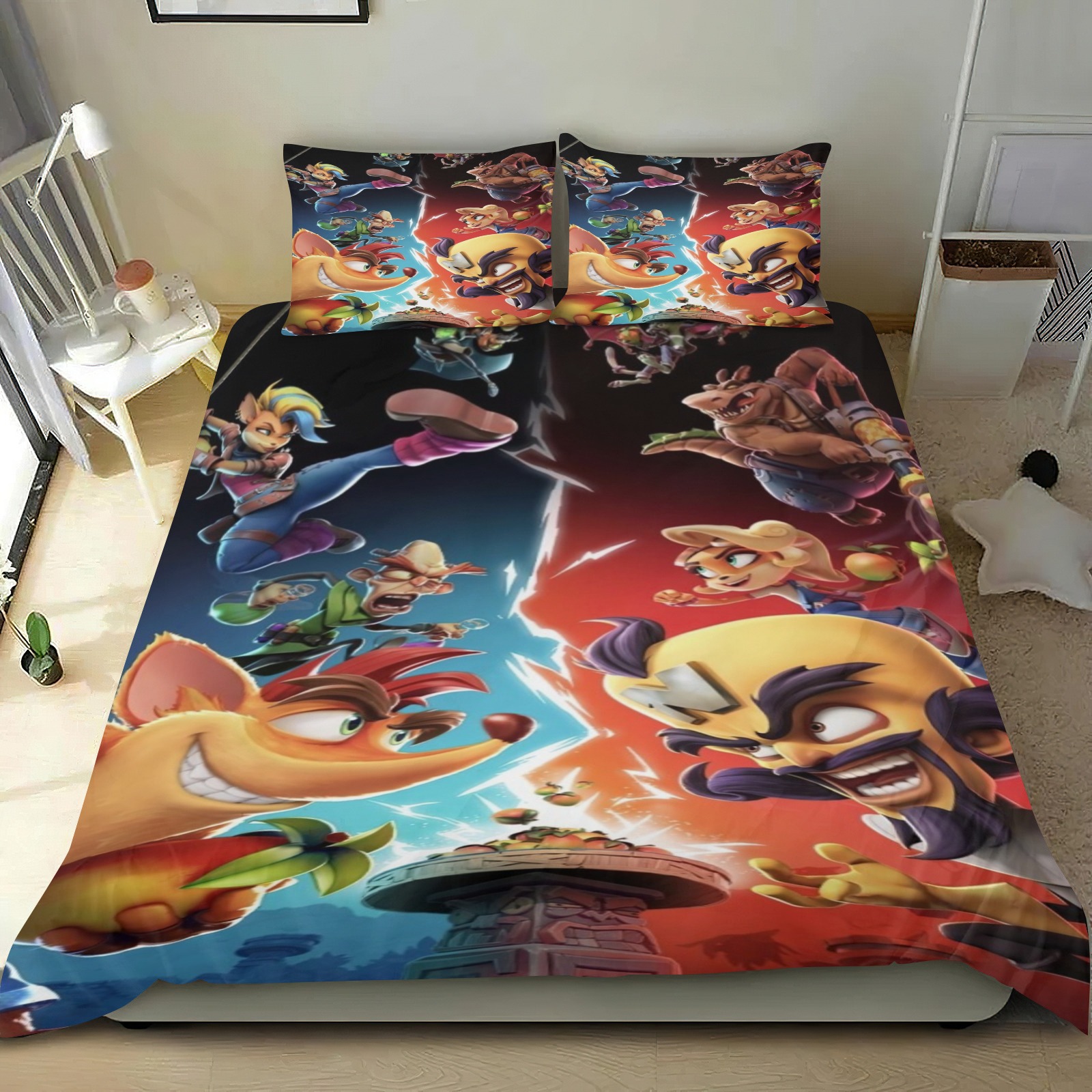 Crash Bandicoot Themed Bed Sheet Set Three Piece Set 36x75 In ches ...