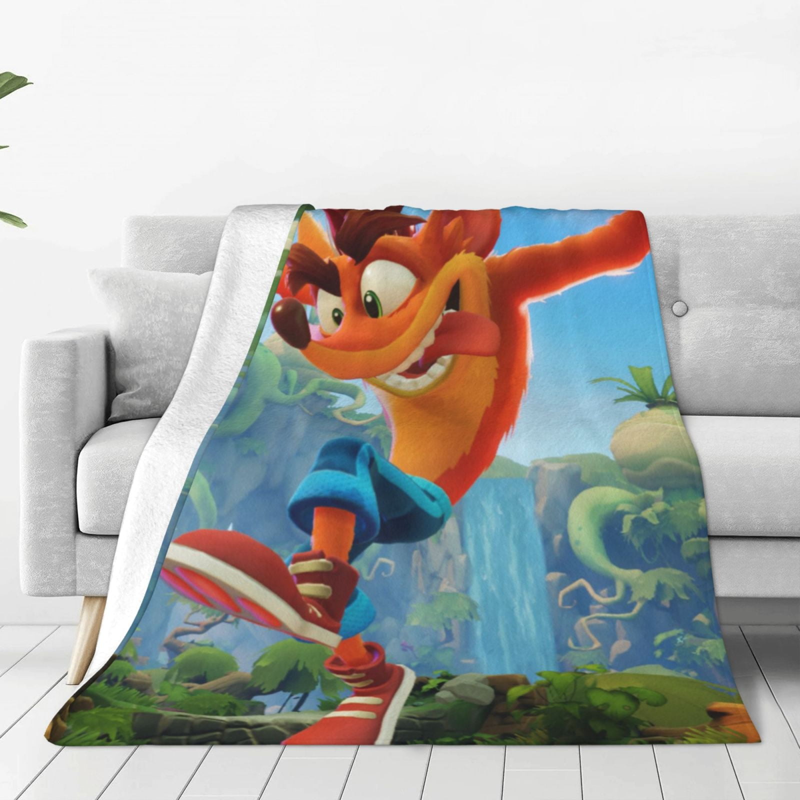 Crash Bandicoot Throw Blanket Couch Bed Sofa Soft Lightweight Warm Cozy Flannel Fleece Bed ...