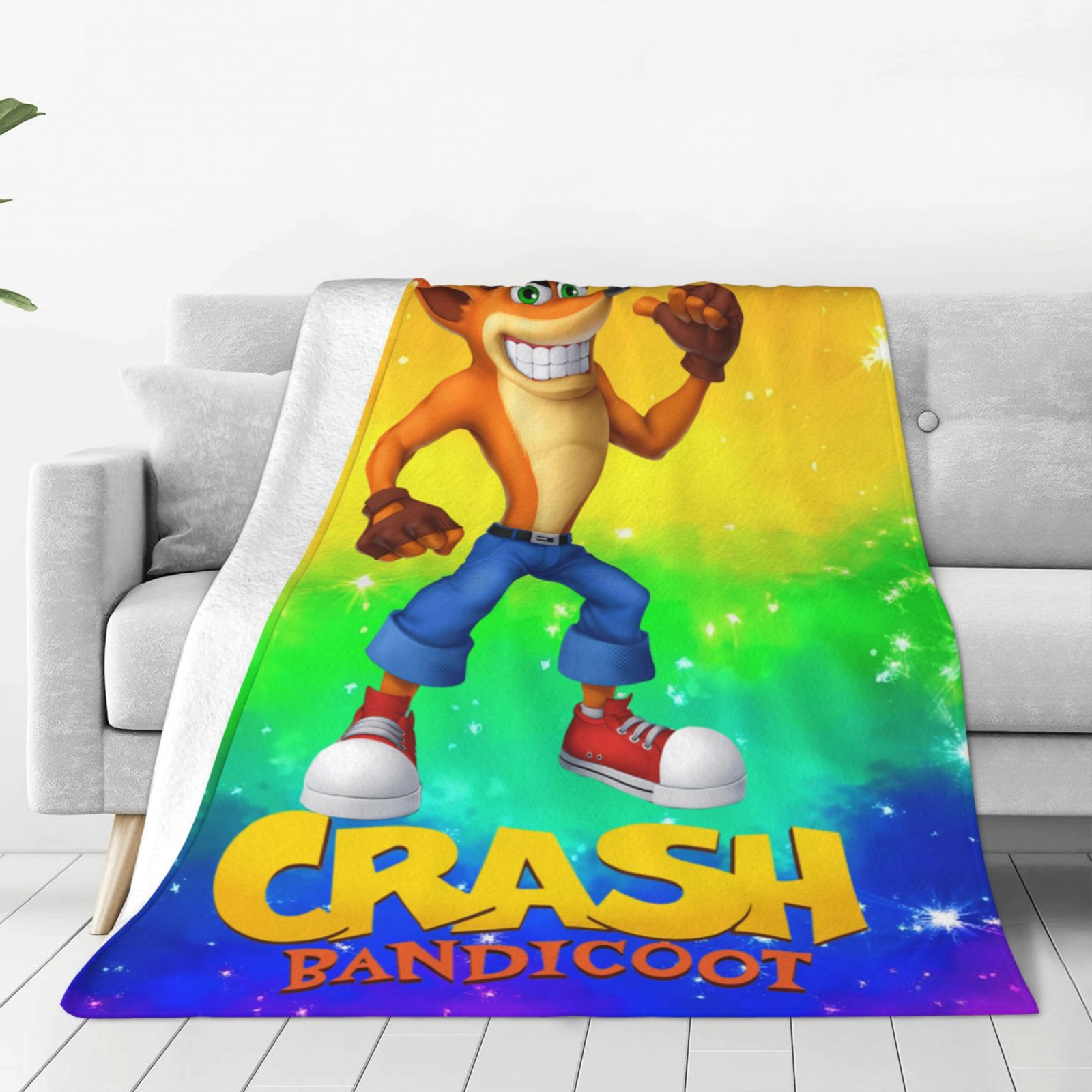Crash Bandicoot Throw Blanket Couch Bed Sofa Soft Lightweight Warm Cozy ...
