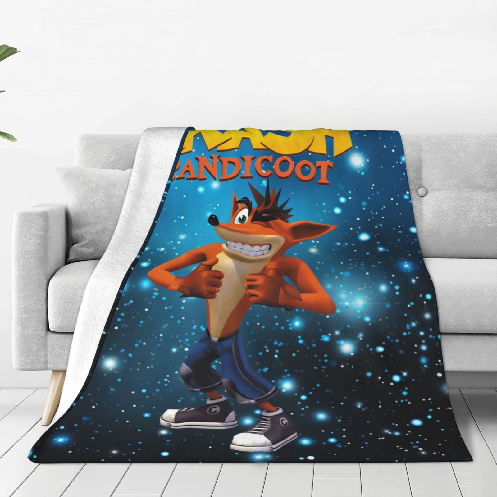 Crash Bandicoot Throw Blanket Couch Bed Sofa Soft Lightweight Warm Cozy Flannel Fleece Bed ...