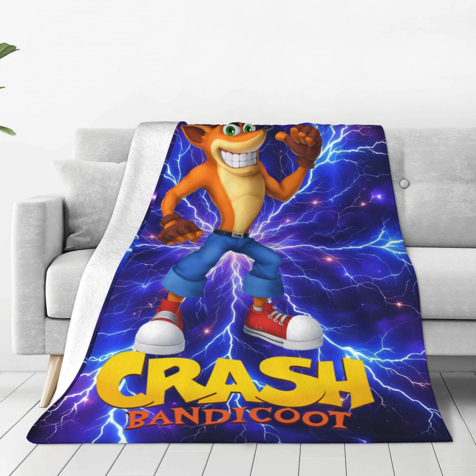 Crash Bandicoot Throw Blanket Couch Bed Sofa Soft Lightweight Warm Cozy Flannel Fleece Bed ...