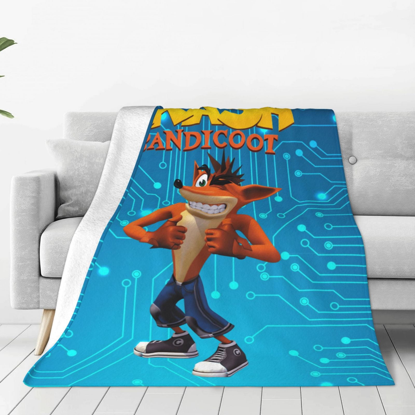 Crash Bandicoot Throw Blanket Couch Bed Sofa Soft Lightweight Warm Cozy Flannel Fleece Bed ...