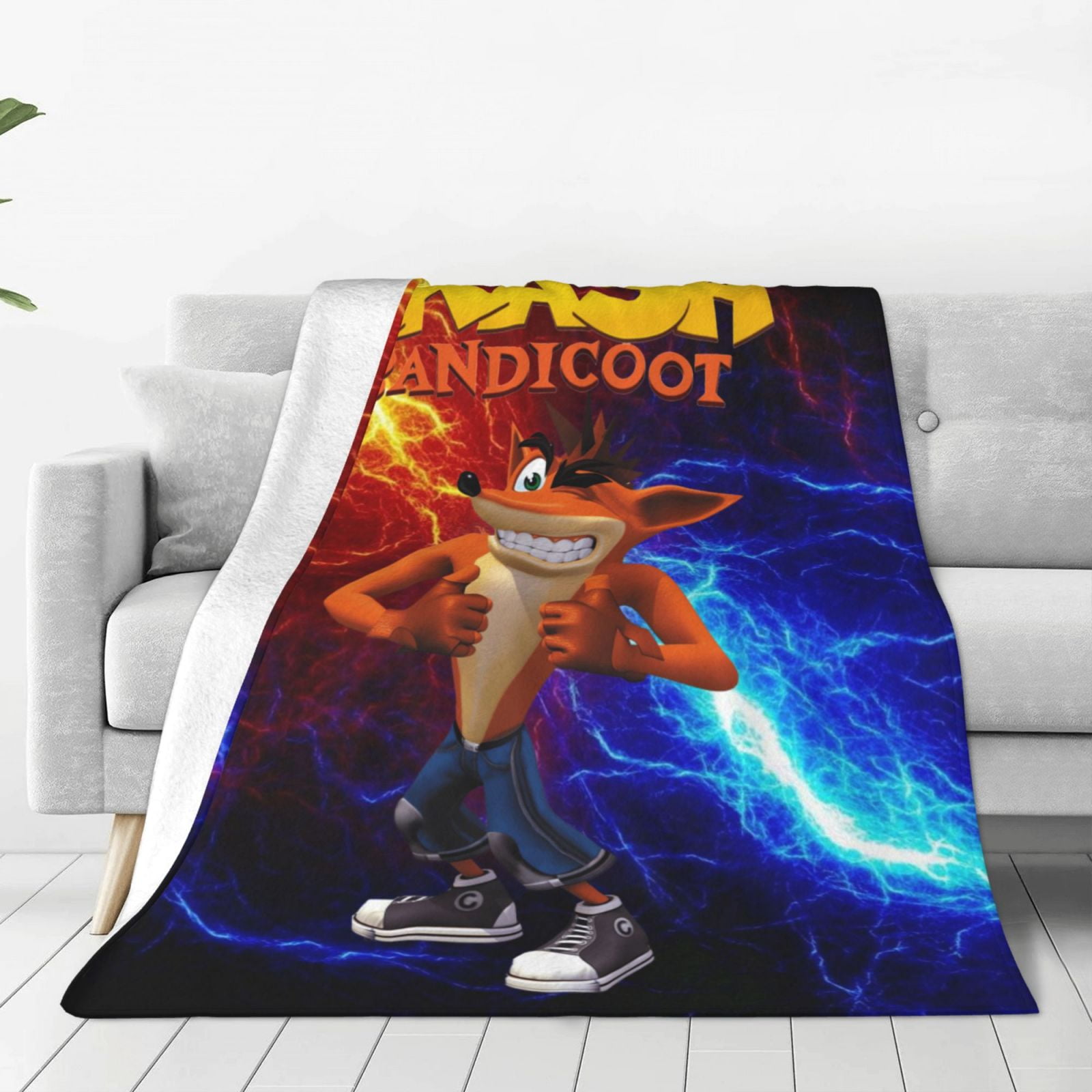 Crash Bandicoot Throw Blanket Couch Bed Sofa Soft Lightweight Warm Cozy Flannel Fleece Bed ...