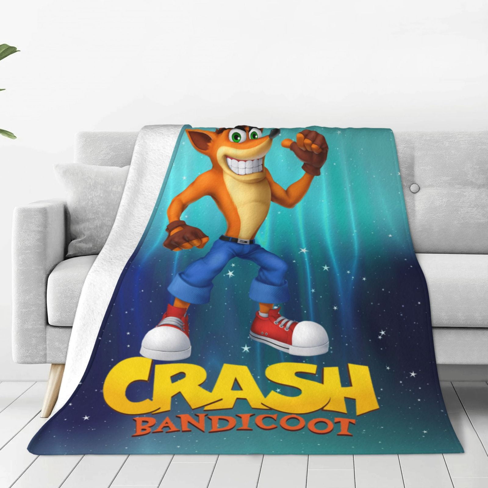 Crash Bandicoot Throw Blanket Couch Bed Sofa Soft Lightweight Warm Cozy Flannel Fleece Bed ...