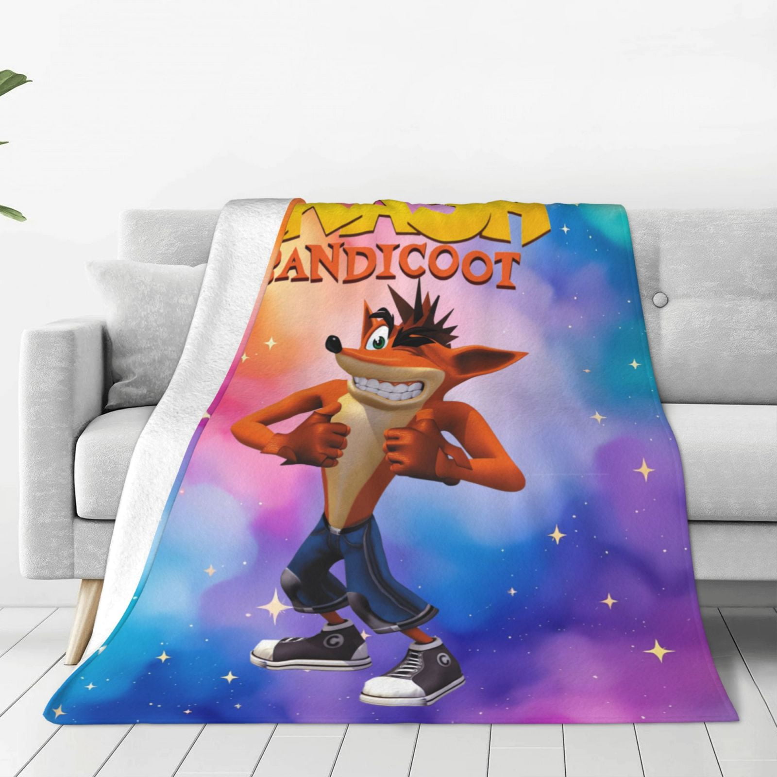 Crash Bandicoot Throw Blanket Couch Bed Sofa Soft Lightweight Warm Cozy Flannel Fleece Bed ...