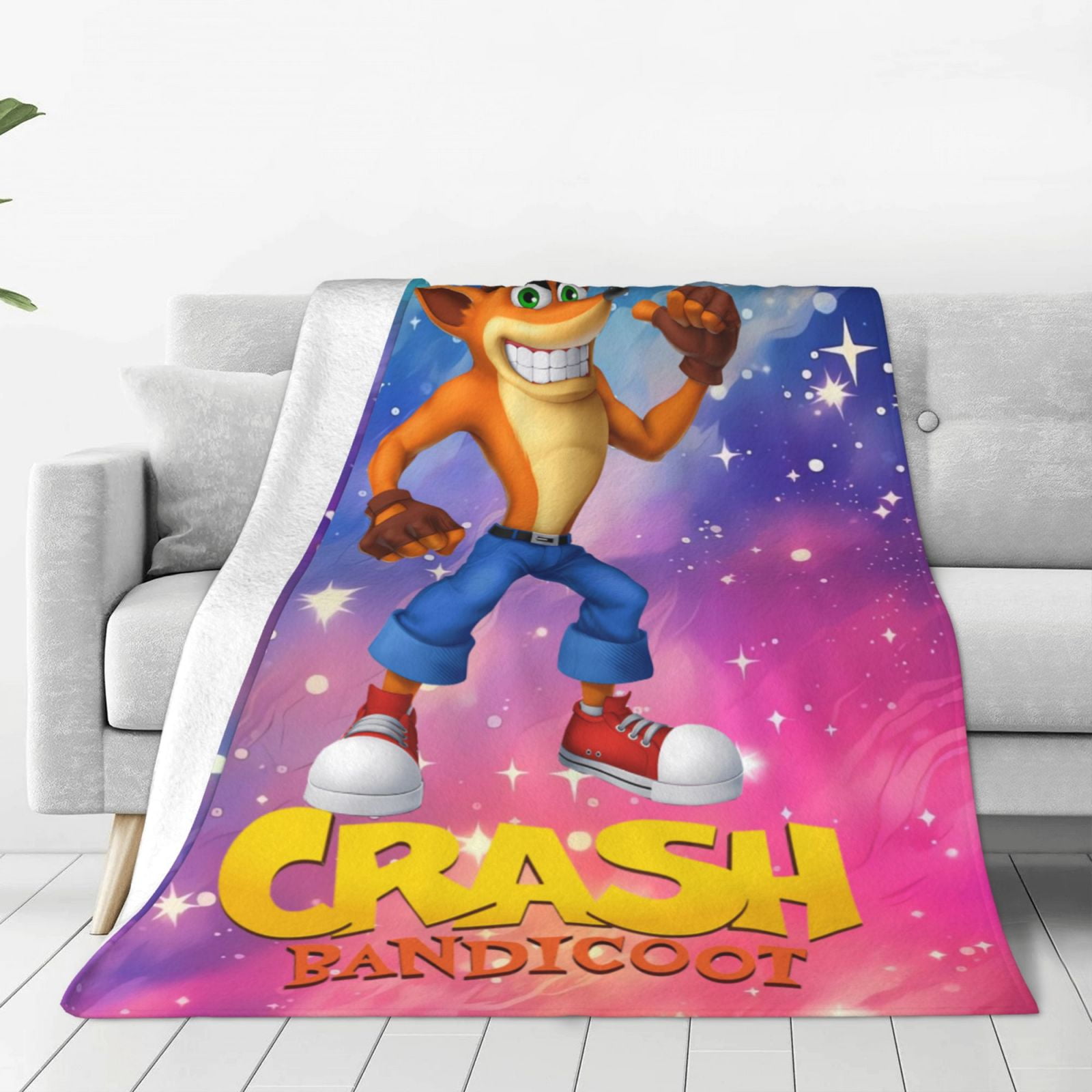Crash Bandicoot Throw Blanket Couch Bed Sofa Soft Lightweight Warm Cozy Flannel Fleece Bed ...