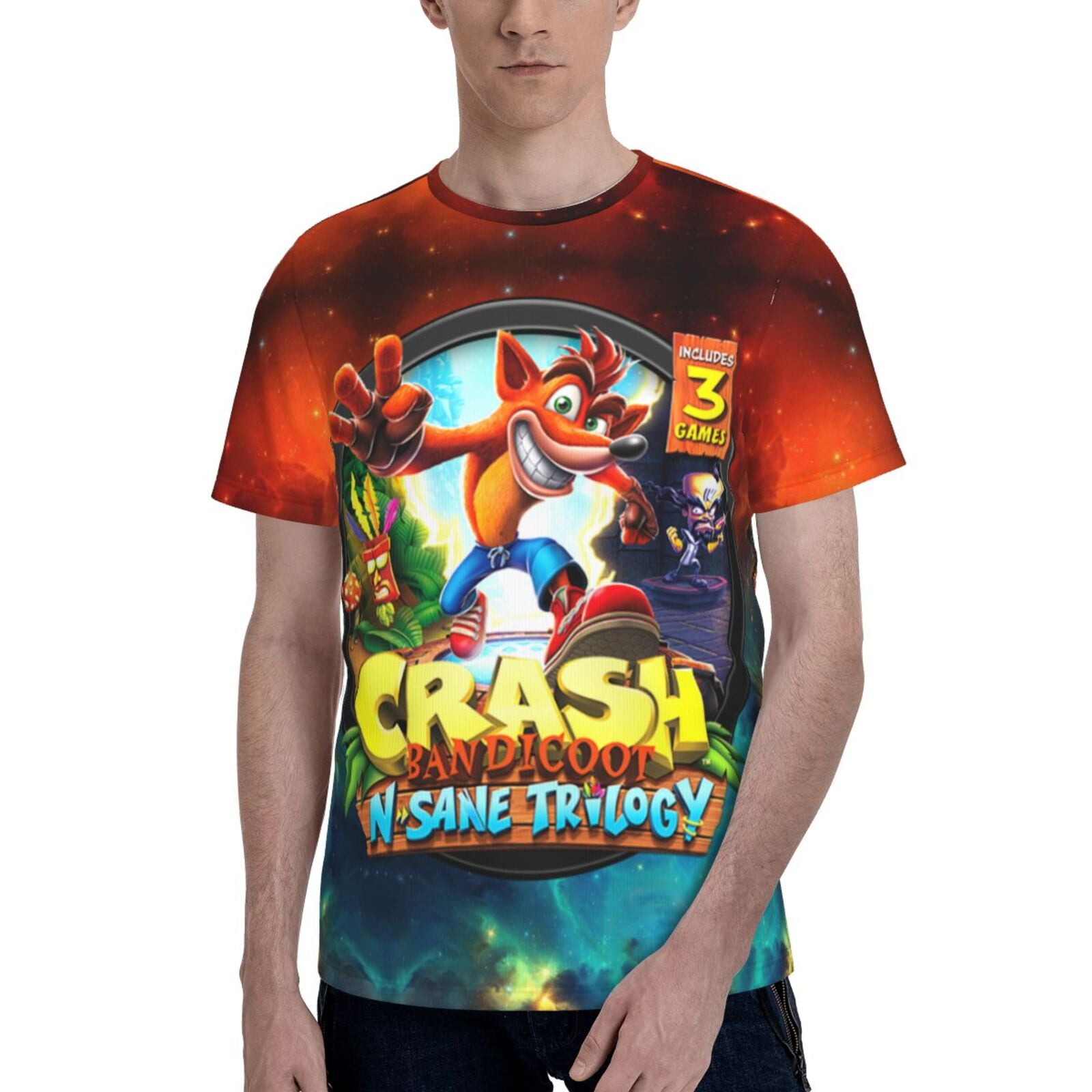 Crash Bandicoot Unisex Men's Women's Fashion T-Shirts Short Sleeve ...
