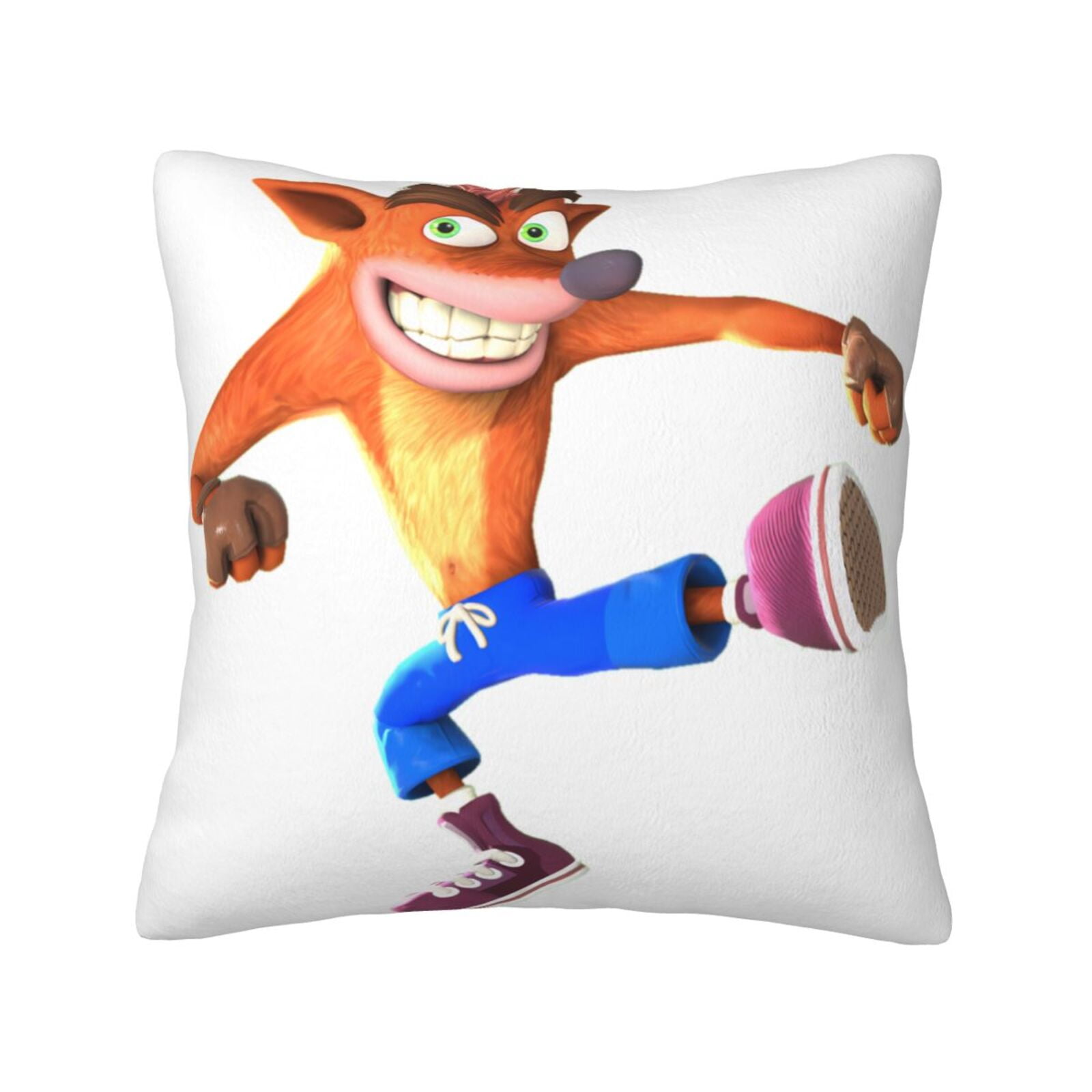 Crash Bandicoot Velvet Pillow Covers Decorative Square Pillowcase Soft ...