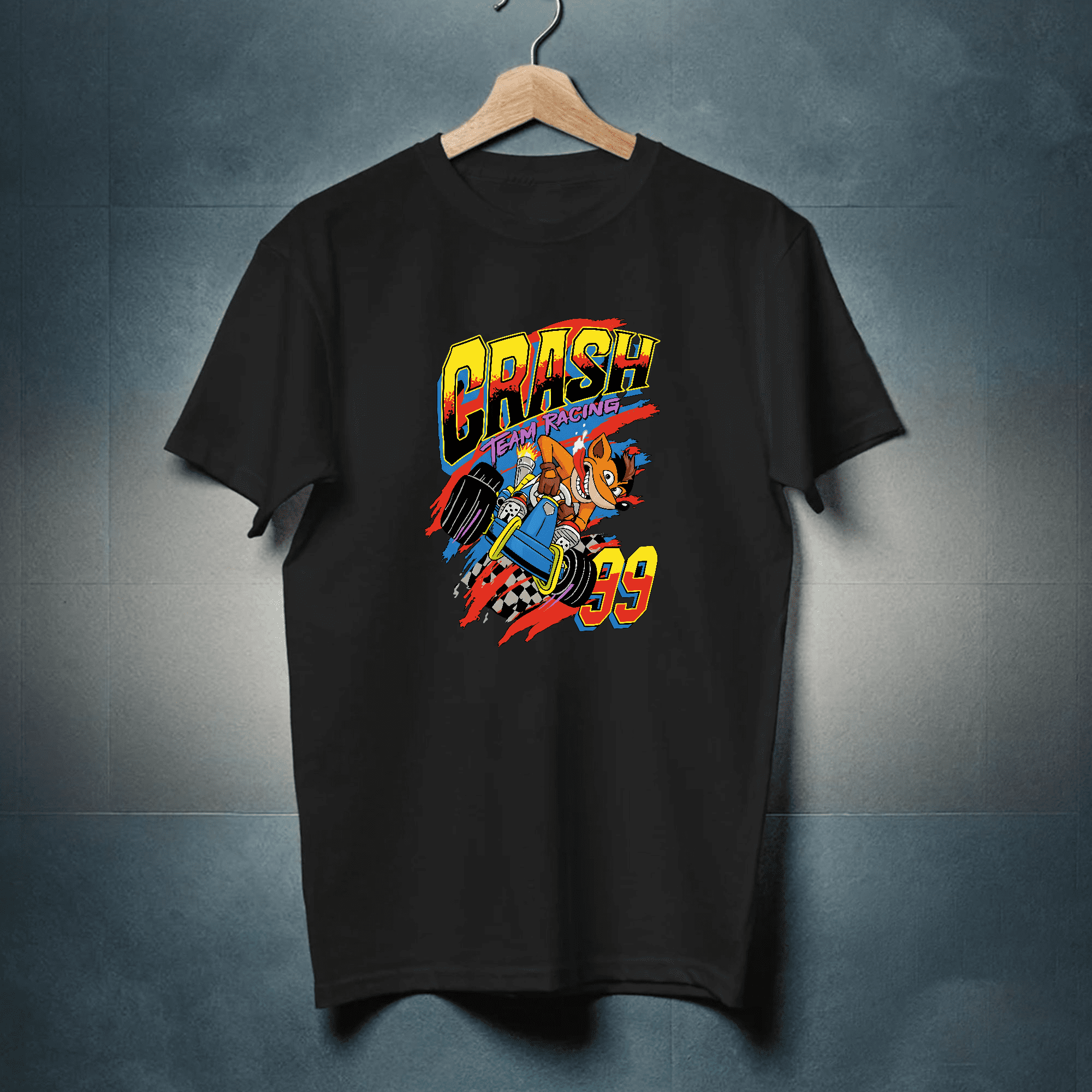 Crash Team Racing Comfort Coler T-Shirt with Classic Game Style, Unisex ...