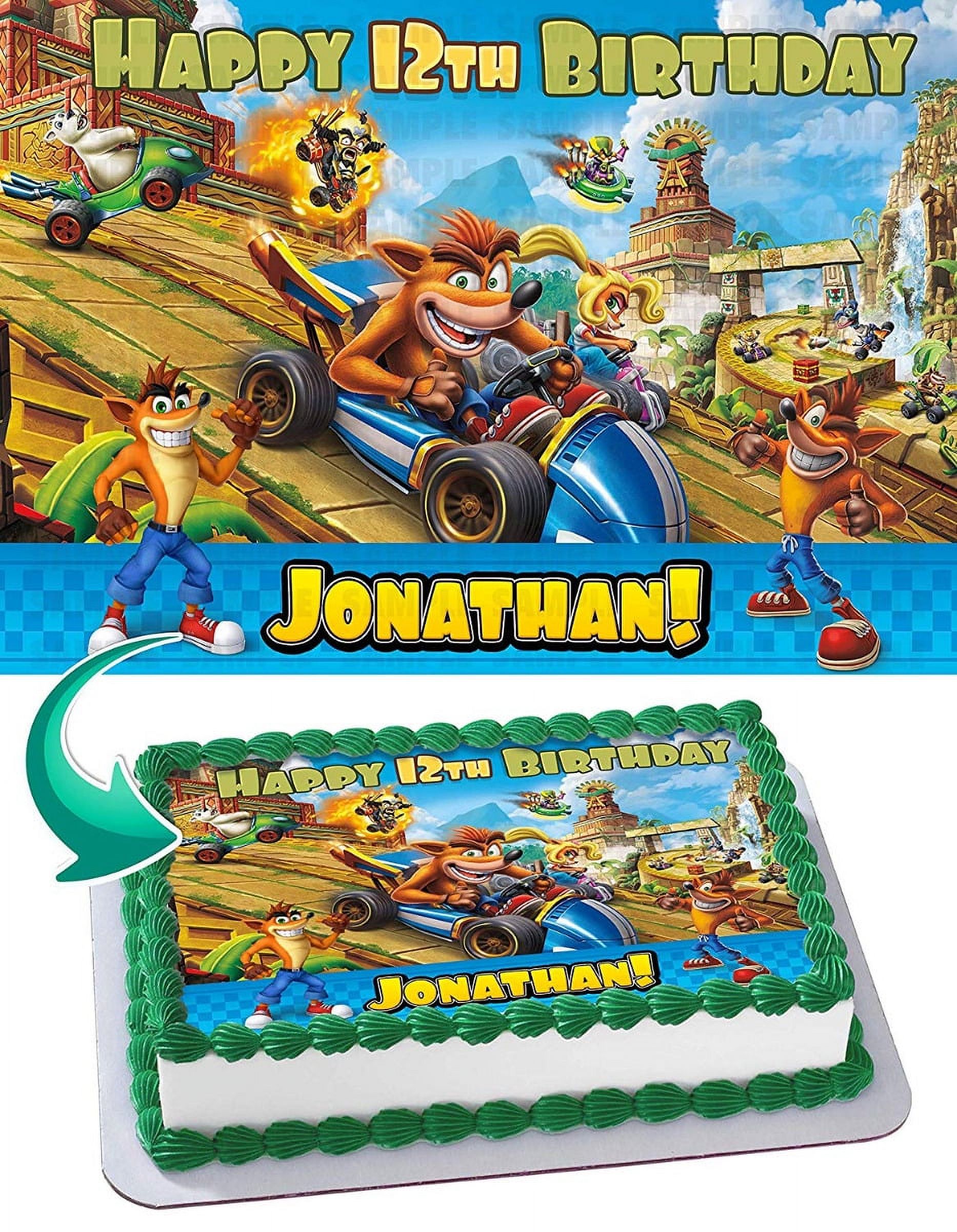 Crash Team Racing Nitro-Fueled Edible Cake Image Topper Personalized ...