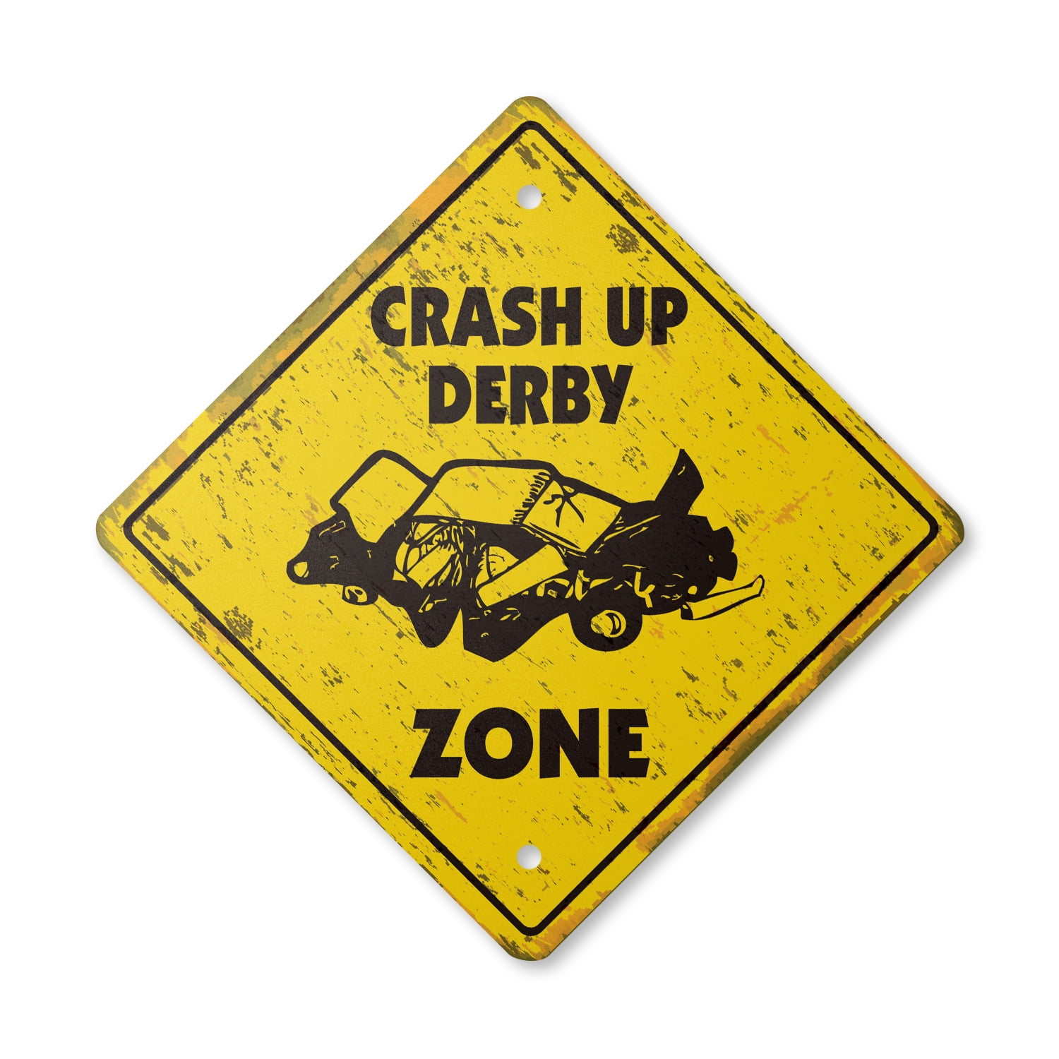 Crash Up Derby Vintage Crossing Sign Zone Xing | Indoor/Outdoor Plastic ...