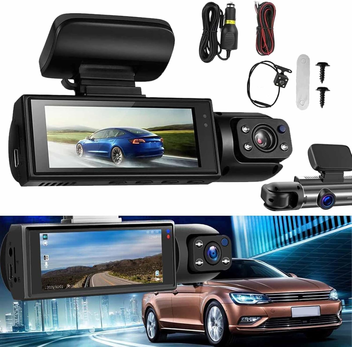 Crashcam - 1080p Hd Front & Rear Dashcam, Sherum Dash Cam, Autopulsex ...