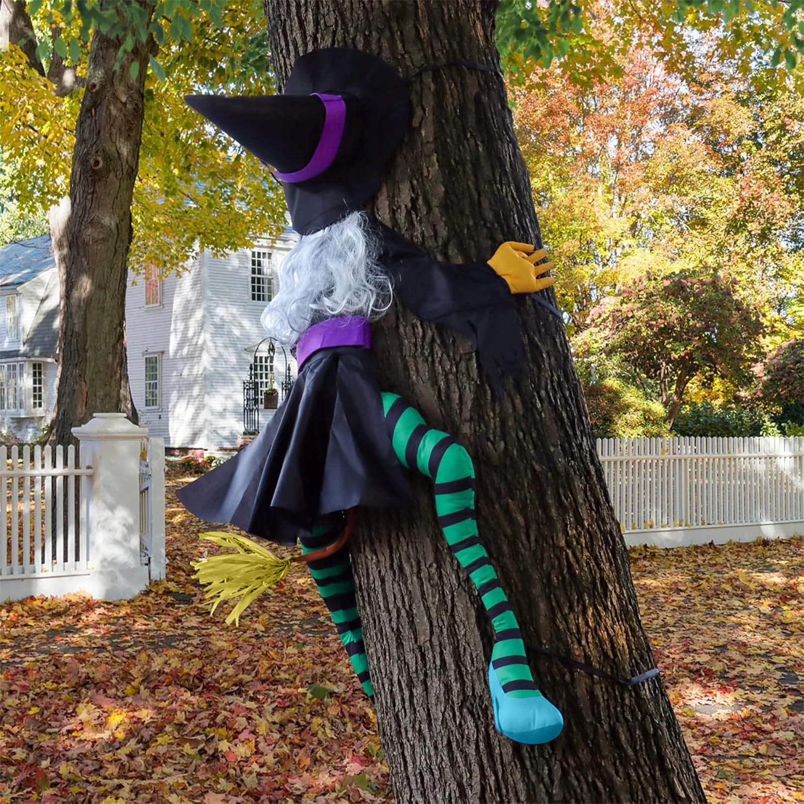 Crashing Witch Halloween Decoration Outdoor Witch Props -Flying Crashed ...