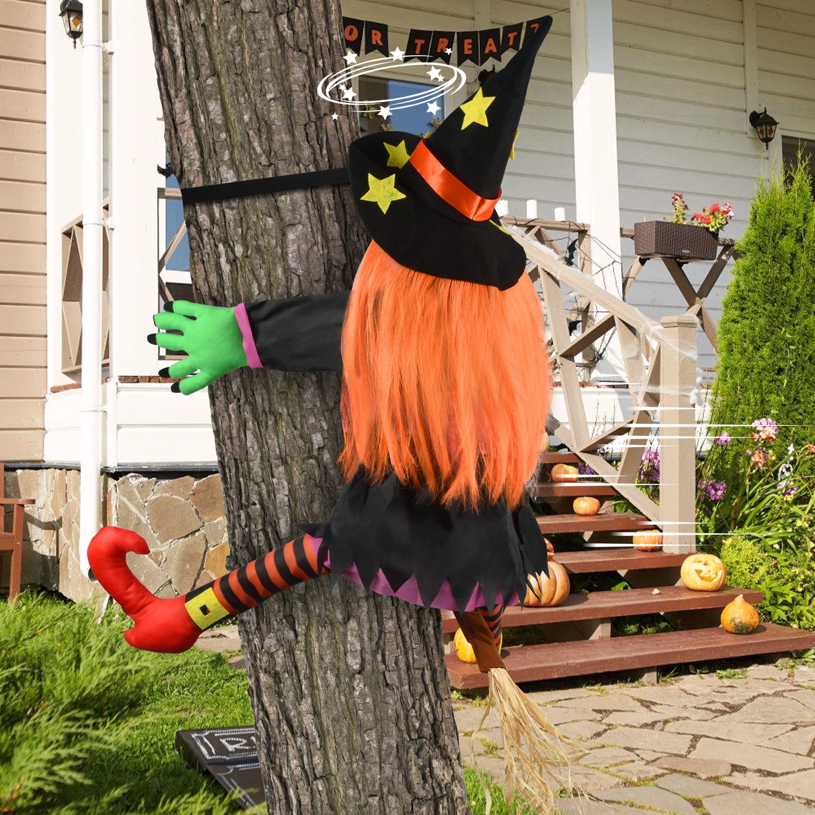Walmart Crashing Witch Halloween Decoration - Outdoor Flying Witch Prop ...