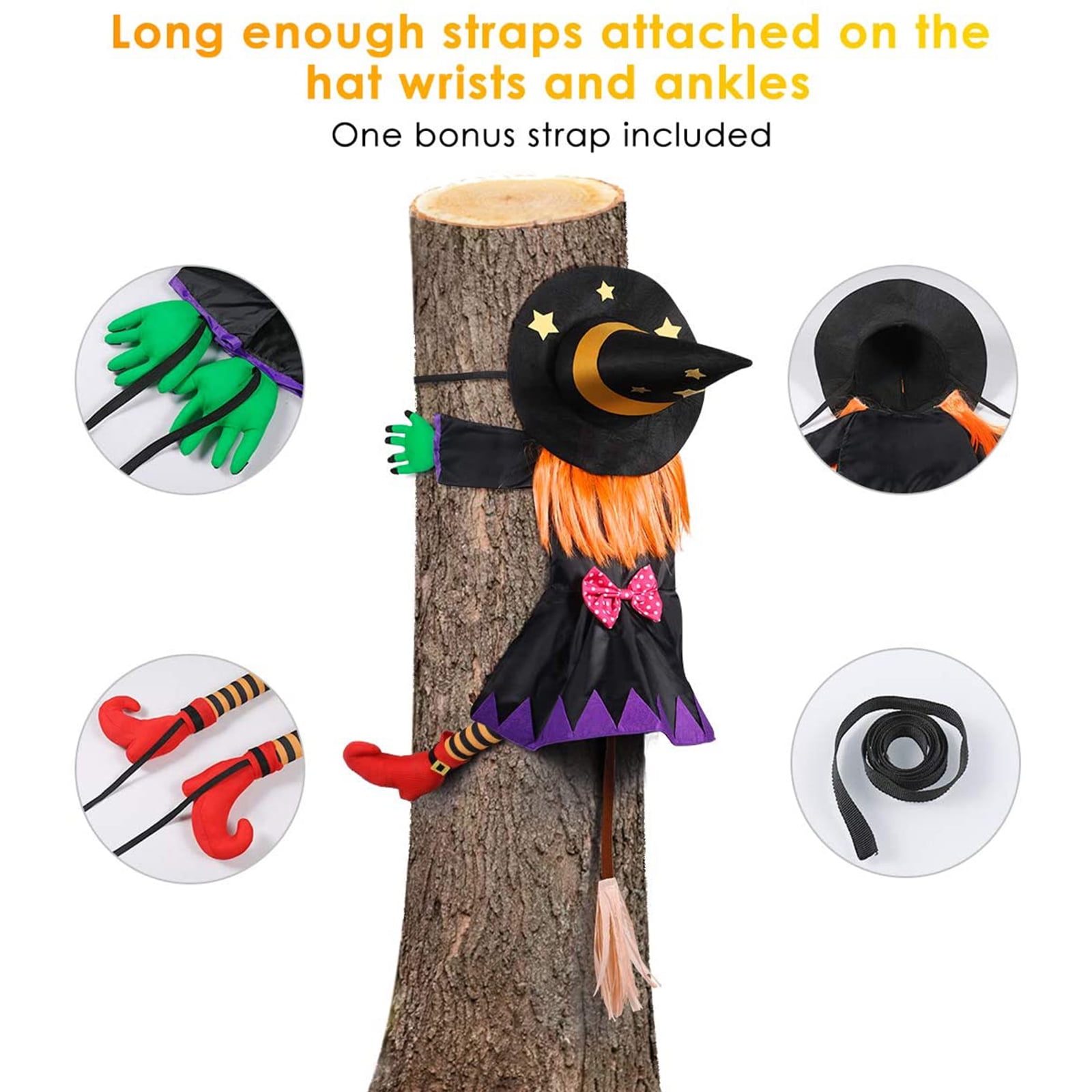 Crashing Witch Into Tree Outdoor Halloween Decoration Classic Crashing ...