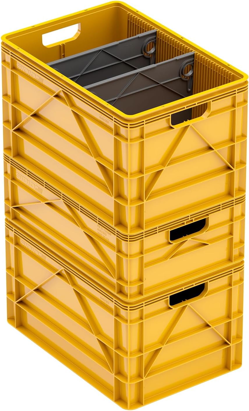Crate Basic Pack - 2 Full-Size & 1 Half-Size Heavy Duty Stackable ...