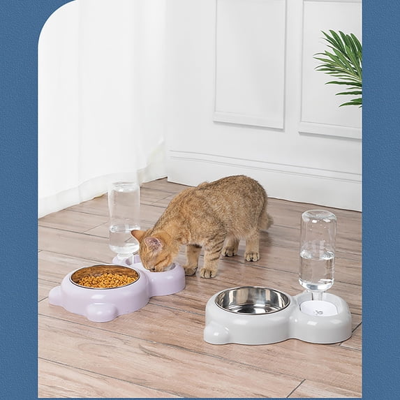 Crate Dog Bowl, Kennel Dog Food Water Bowl Set with Automatic Water ...