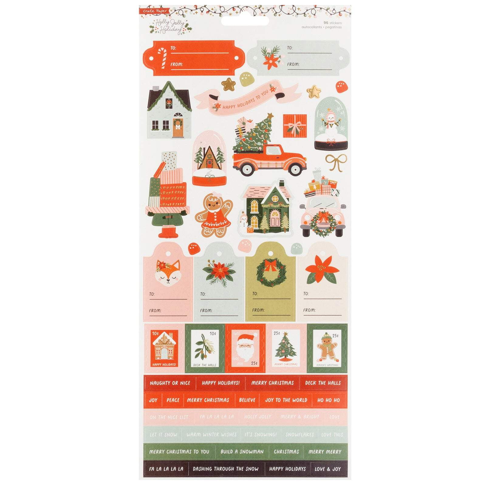 Crate Paper Holly Jolly Stickers-6"X12" - Walmart.com