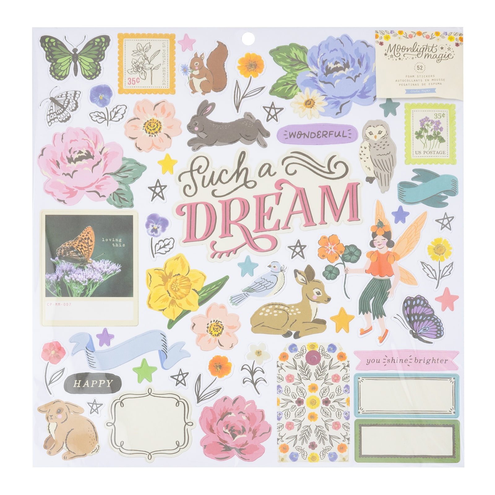 Crate Paper Moonlight Magic Stickers 12"X12" 52/Pkg-Foam - Walmart.com