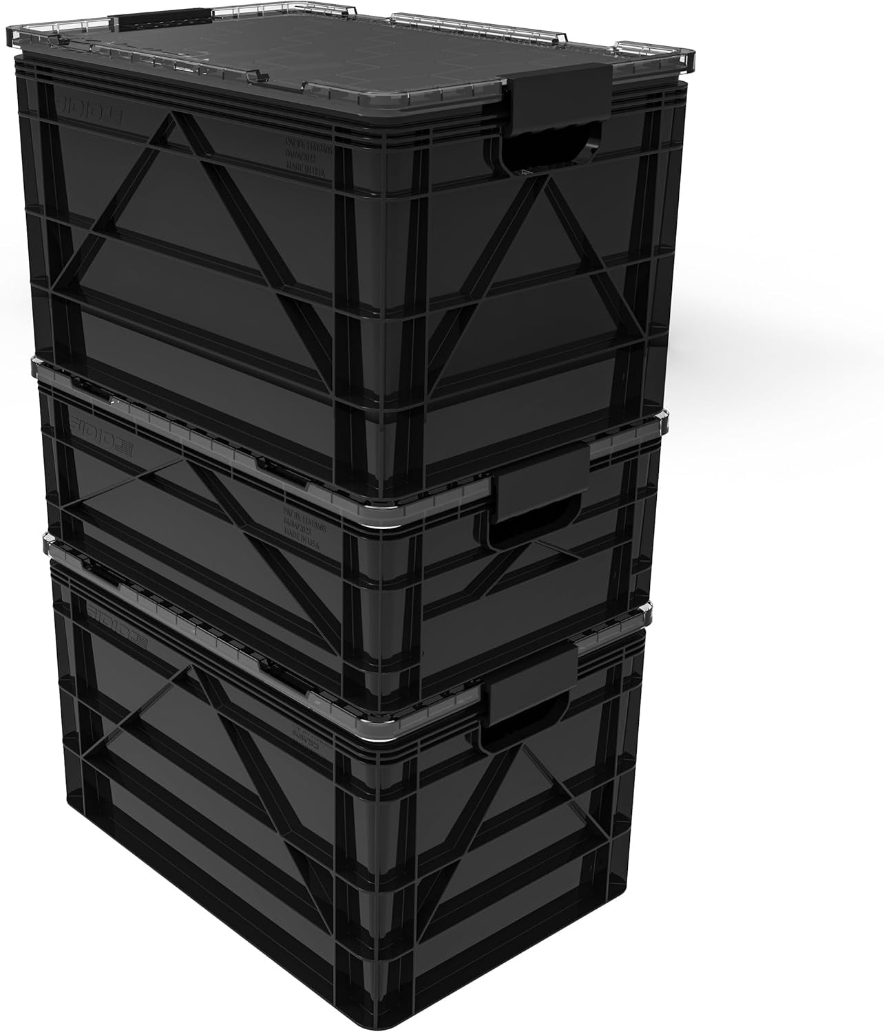 Crate Pro Pack - 2 Full-Size & 1 Half-Size Heavy Duty Stackable Storage ...