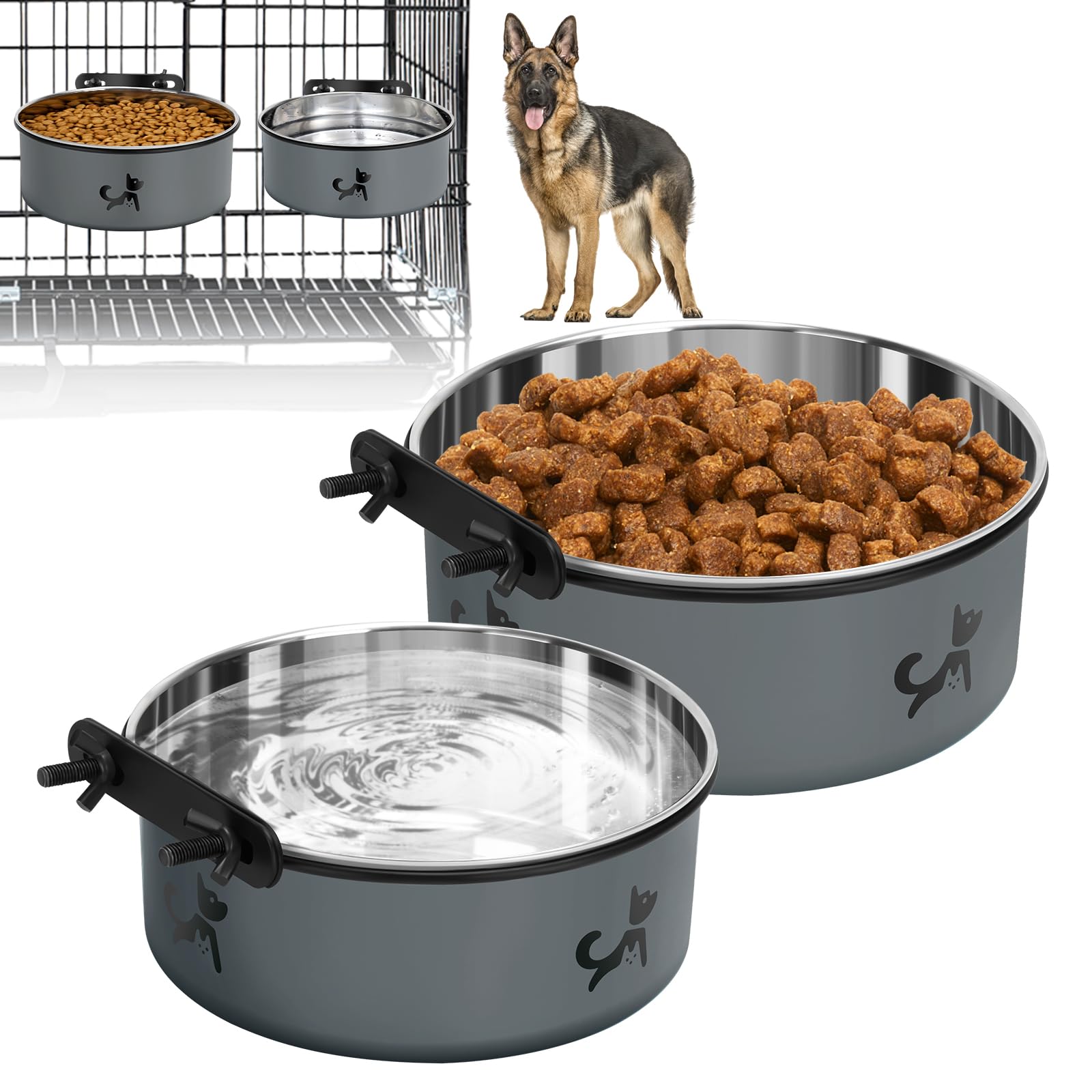 Crate Water Bowl No OIF8 Spill, 2 Pack Hanging Bowls for Kennel, Kennel ...