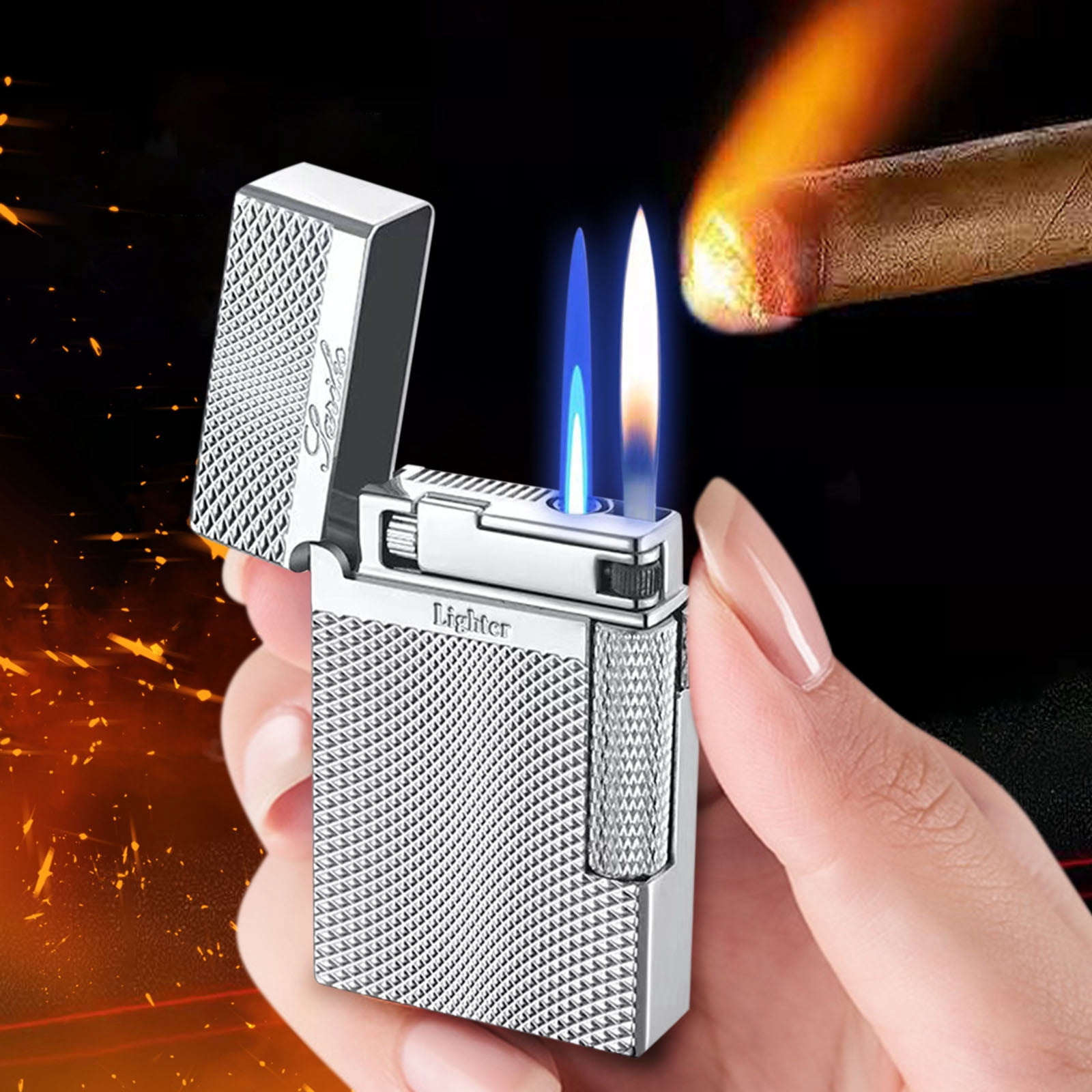 Crater Clear Light Inclined Fire Open Flame Wheel Lighter Inflatable ...