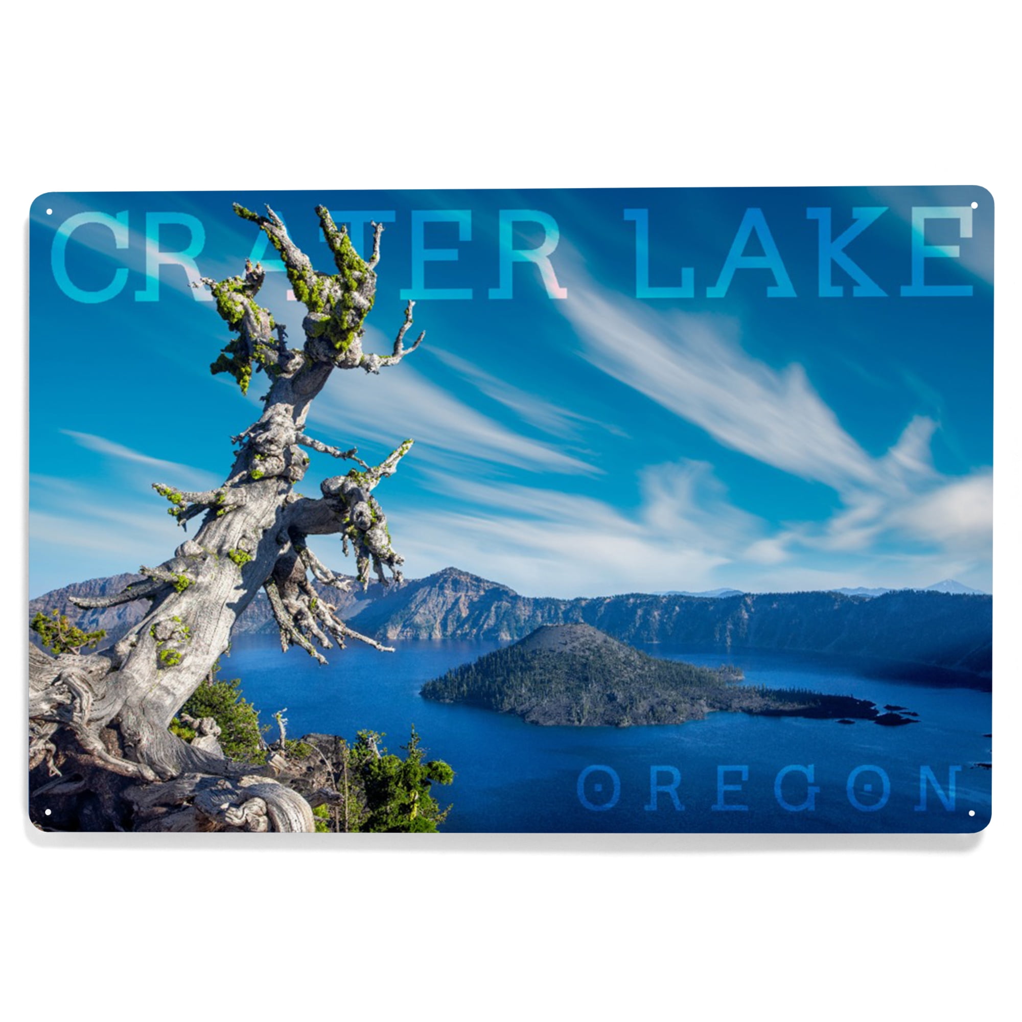 Crater Lake National Park, Oregon, Daytime Aerial View of Lake (12x18 ...