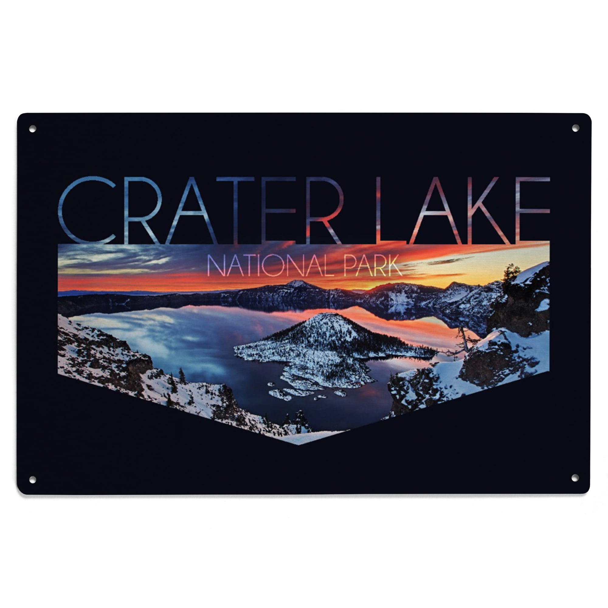 Crater Lake National Park, Oregon, Snow Scene, Contour Birch Wood Wall ...