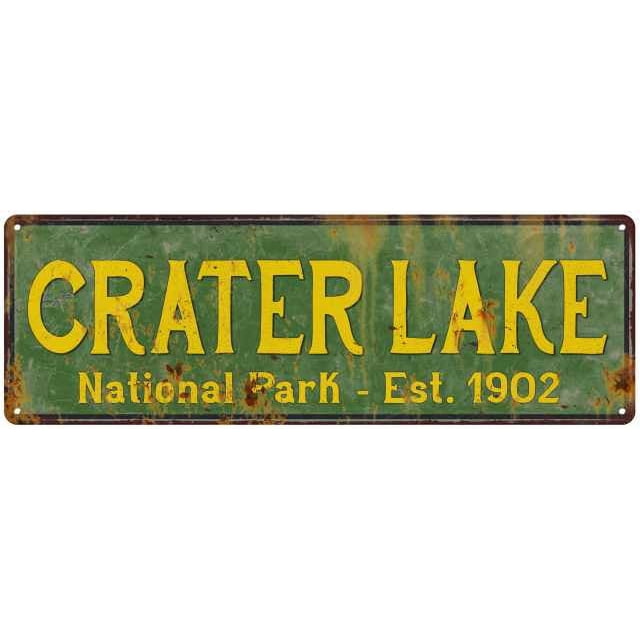 Crater Lake National Park Rustic Metal 8x24 Sign Cabin Wall Decor ...