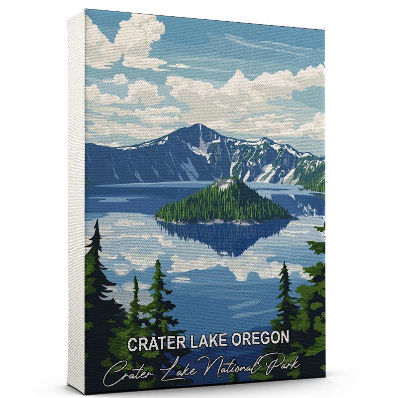 Crater Lake Oregon Travel Canvas Wall Art – Crater Lake National Park ...