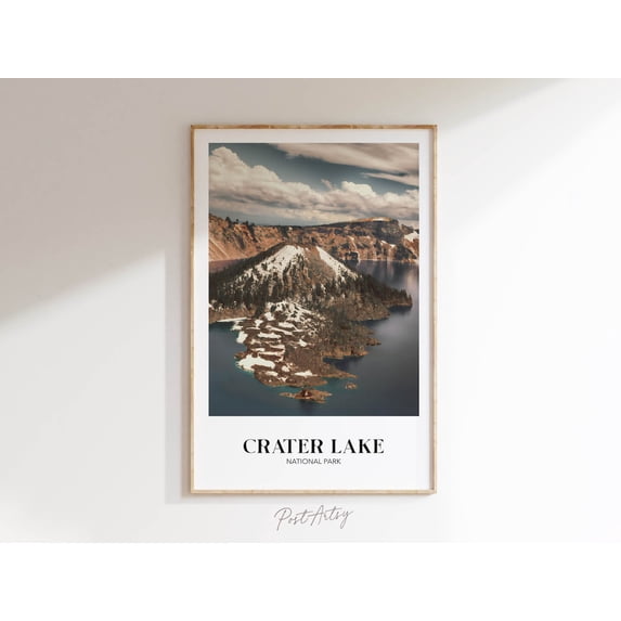 Crater Lake Travel Wall Art, Unframed Canvas Size 24x36 - Walmart.com