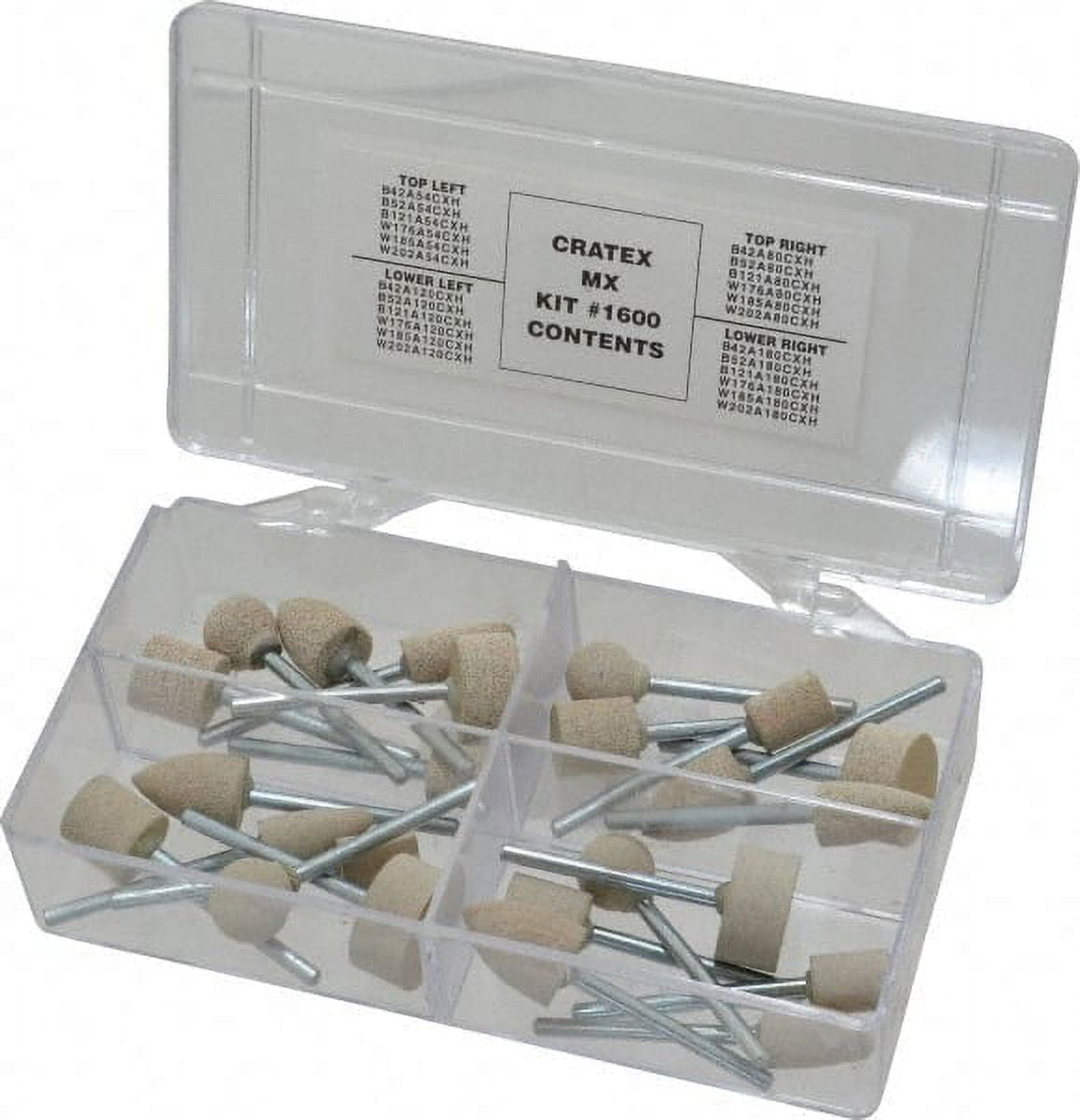 Cratex 28 Piece Rubber Mounted Abrasive Wheel Set Includes Shapes B121 ...