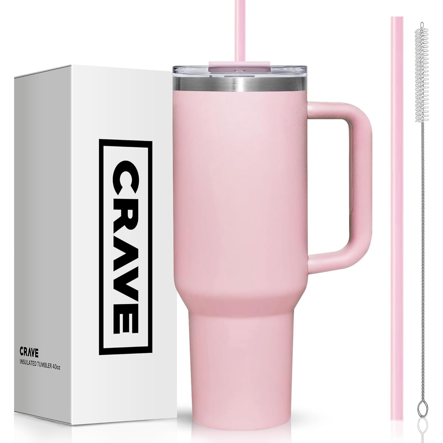 Crave Cups 40oz Tumbler with Lid and Straw l Reusable Spill Proof ...