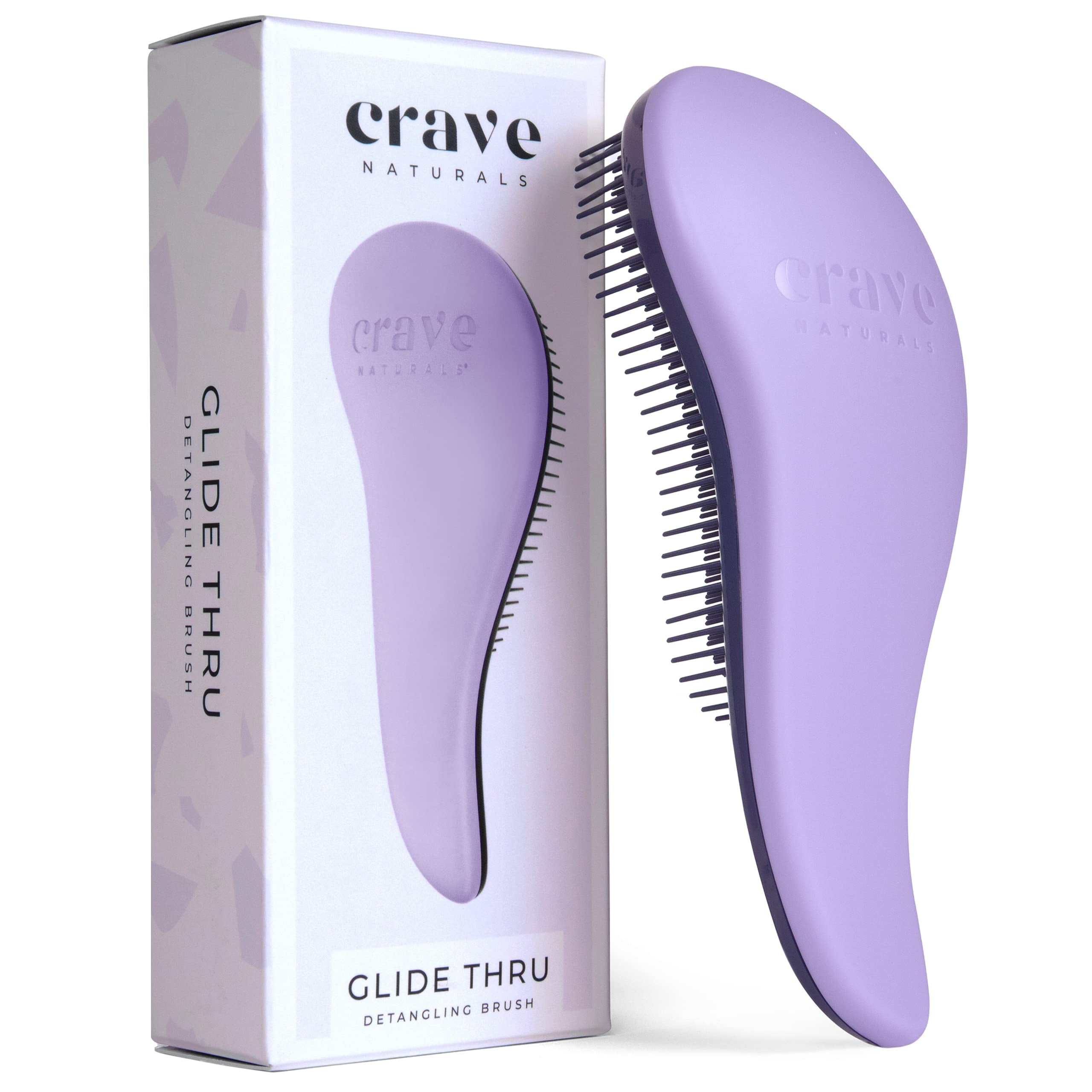Crave Naturals Glide Thru Detangler Brush for All Hair Types, Kids ...