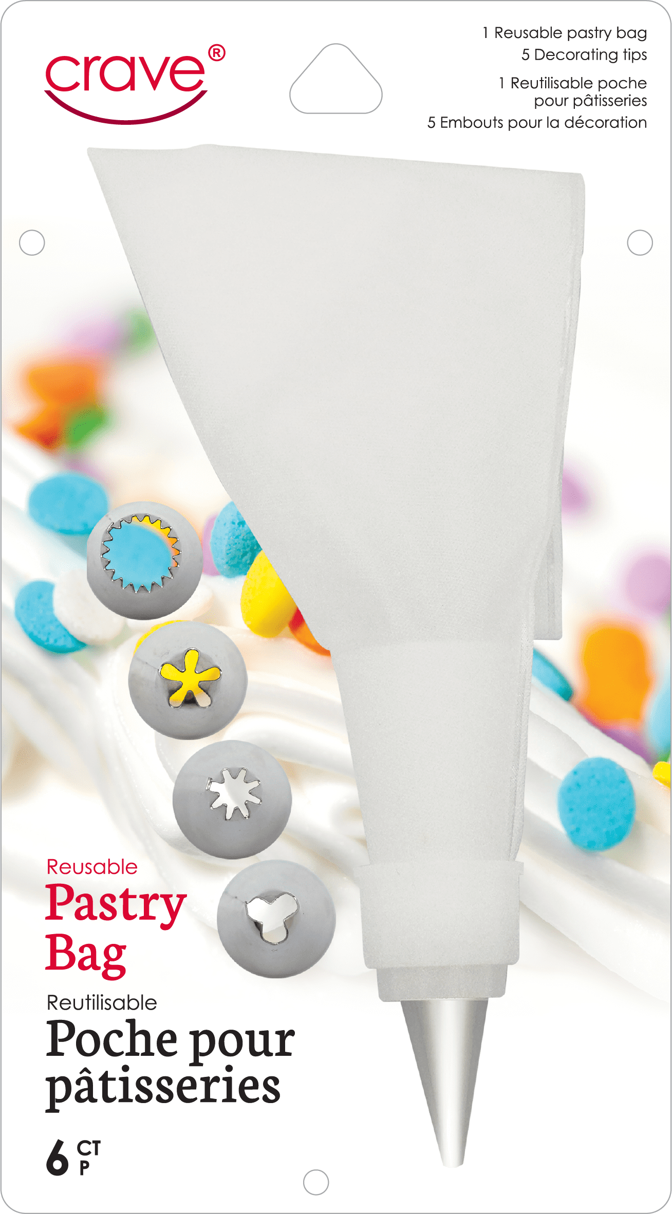 Pastry Bag With 5 Tips - Walmart.com