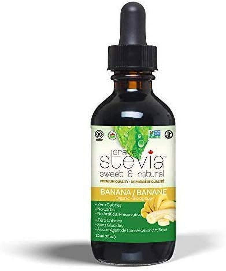 CraveStevia Organic Liquid Stevia Sweetener Drops, Banana Flavor, 1 oz ...