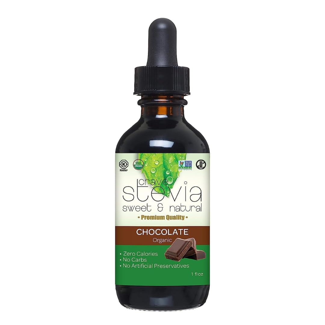 CraveStevia Organic Liquid Stevia Sweetener Drops, Chocolate Flavor, 1 ...