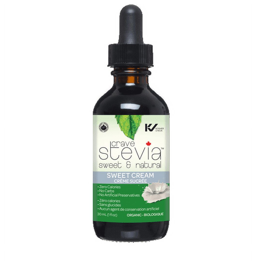 CraveStevia Organic Liquid Stevia Sweetener Drops, Sweet Cream, 1 oz ...