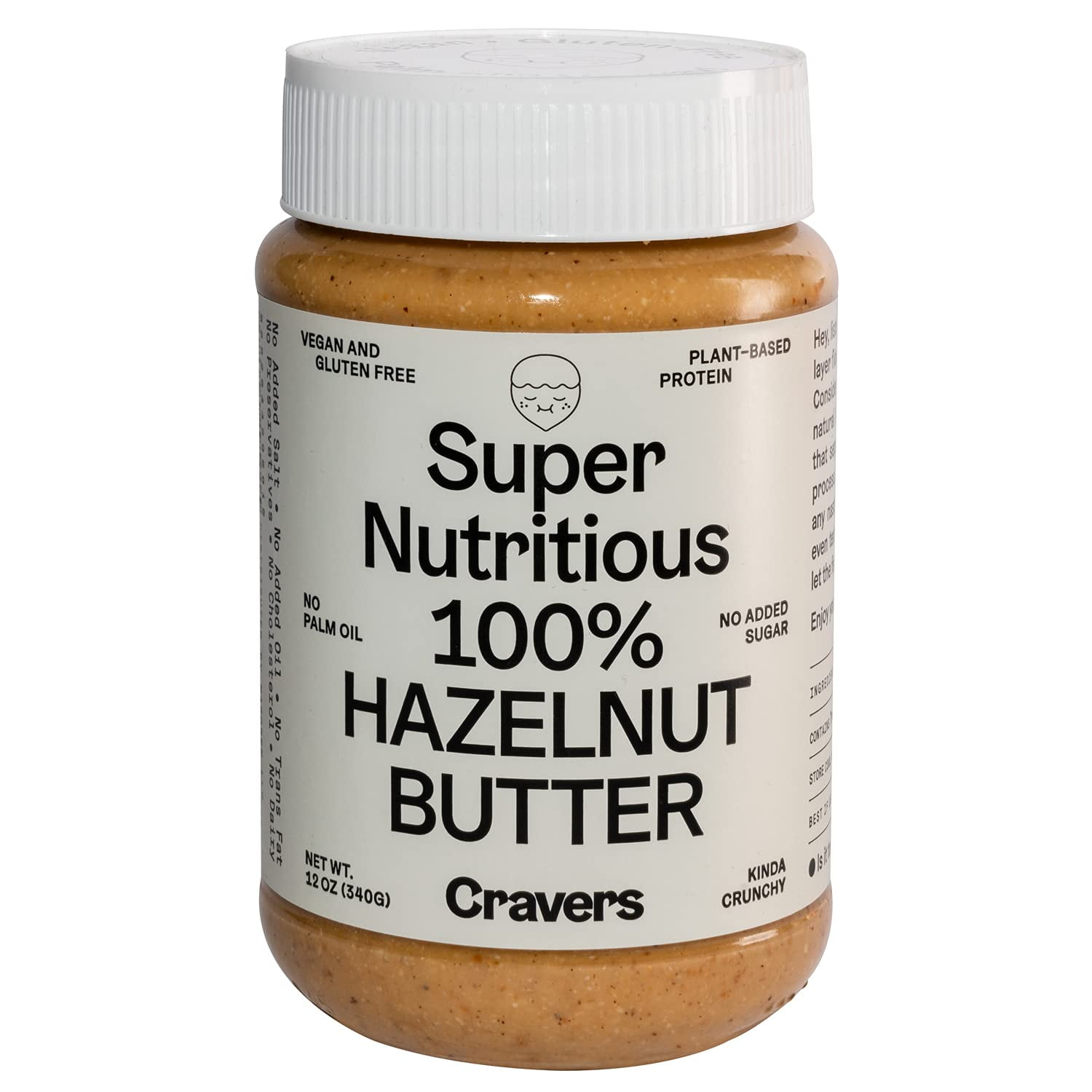 Cravers 100% Hazelnut Butter with No Added Sugar, Sugar-Free Hazelnut ...