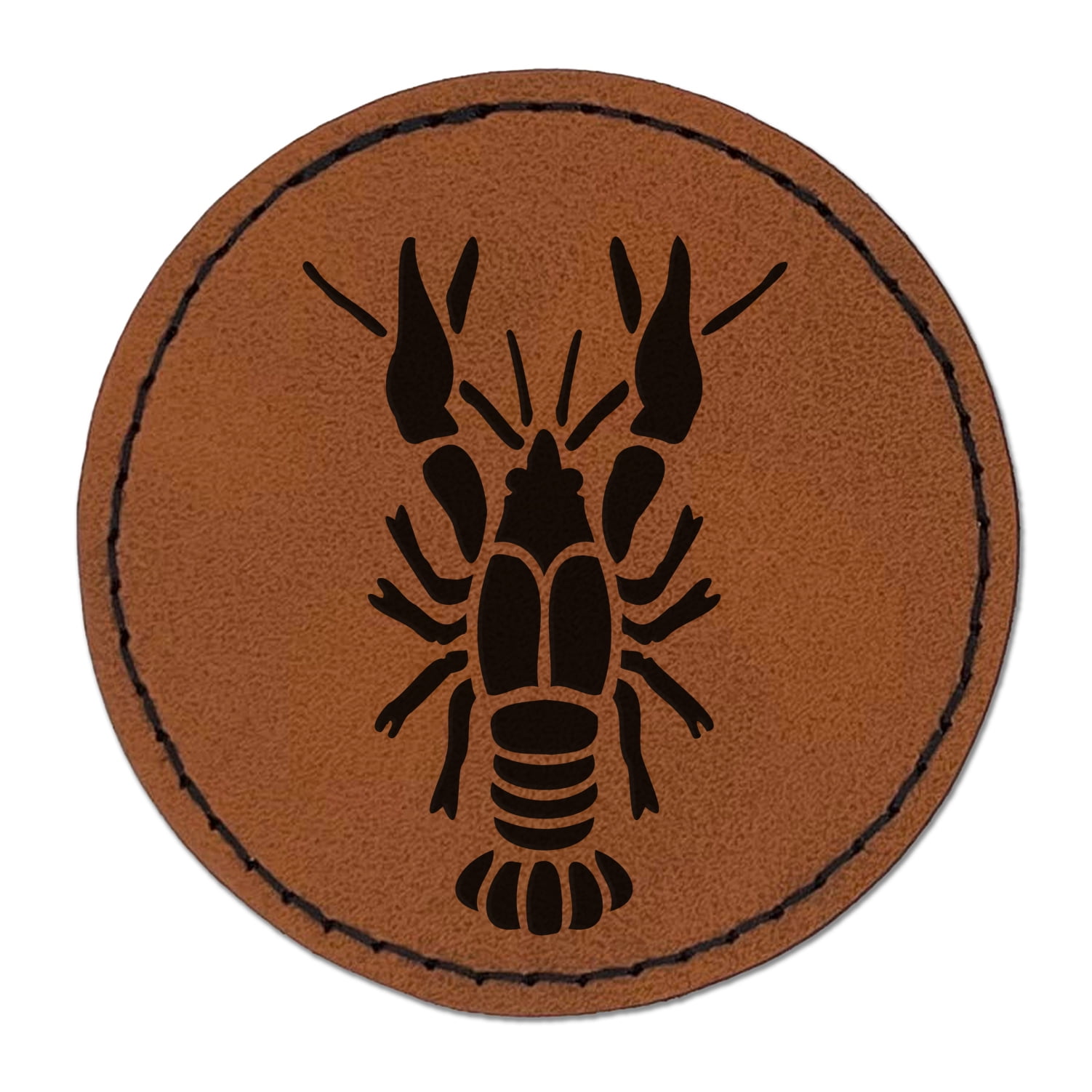 Crawdad Crayfish Mudbug Crustacean 2.5" Faux Leather Round Engraved ...