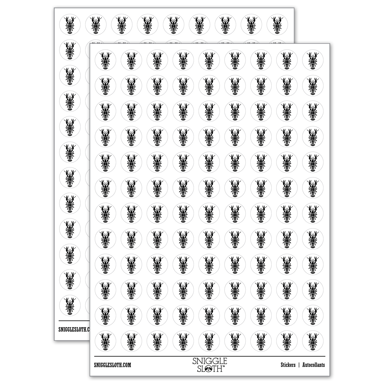 Crawdad Crayfish Mudbug Crustacean 200+ Round Stickers - White - Matte ...