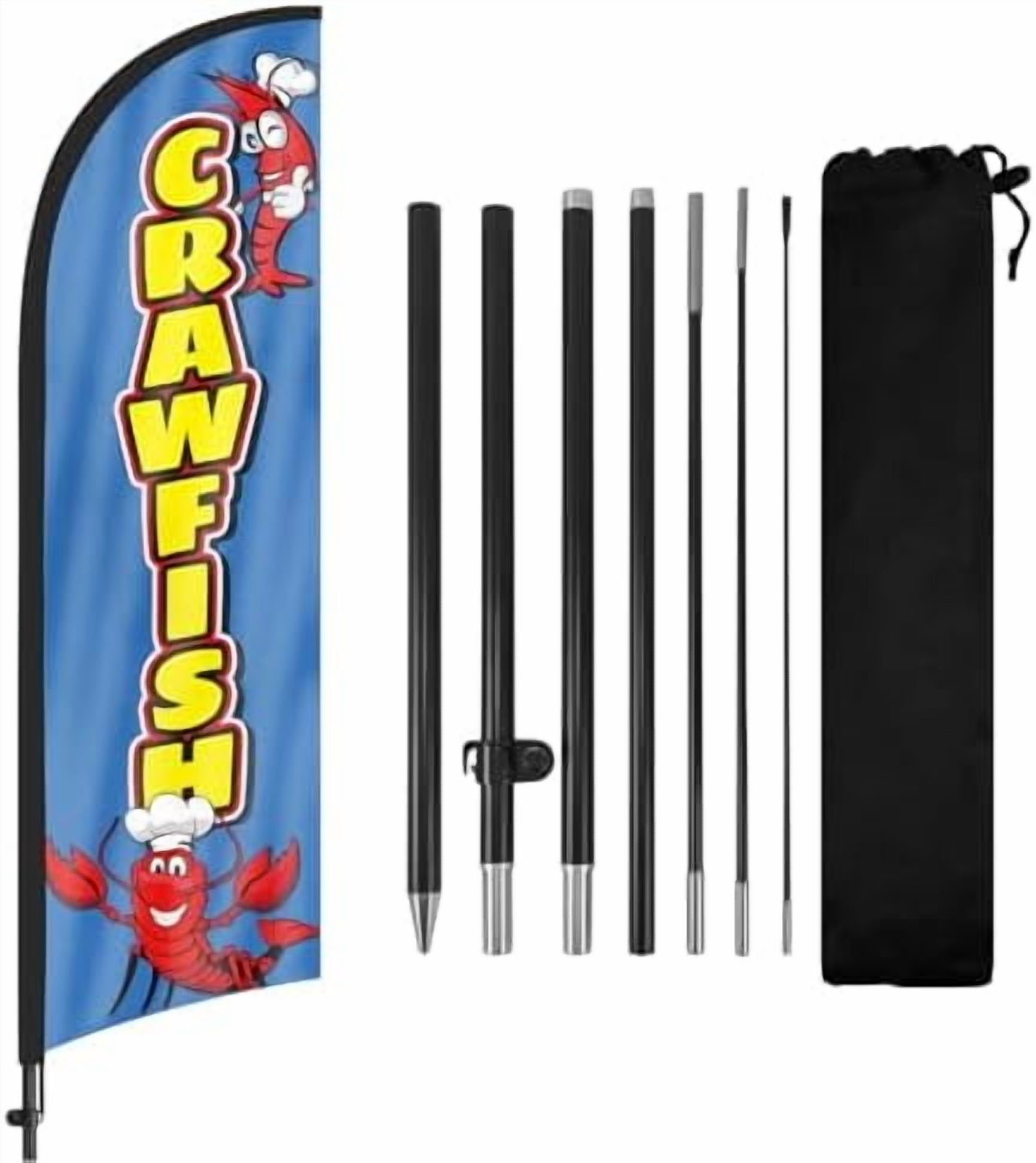 Crawfish Advertising Swooper Flag Banners, Crawfish Feather Flags with ...