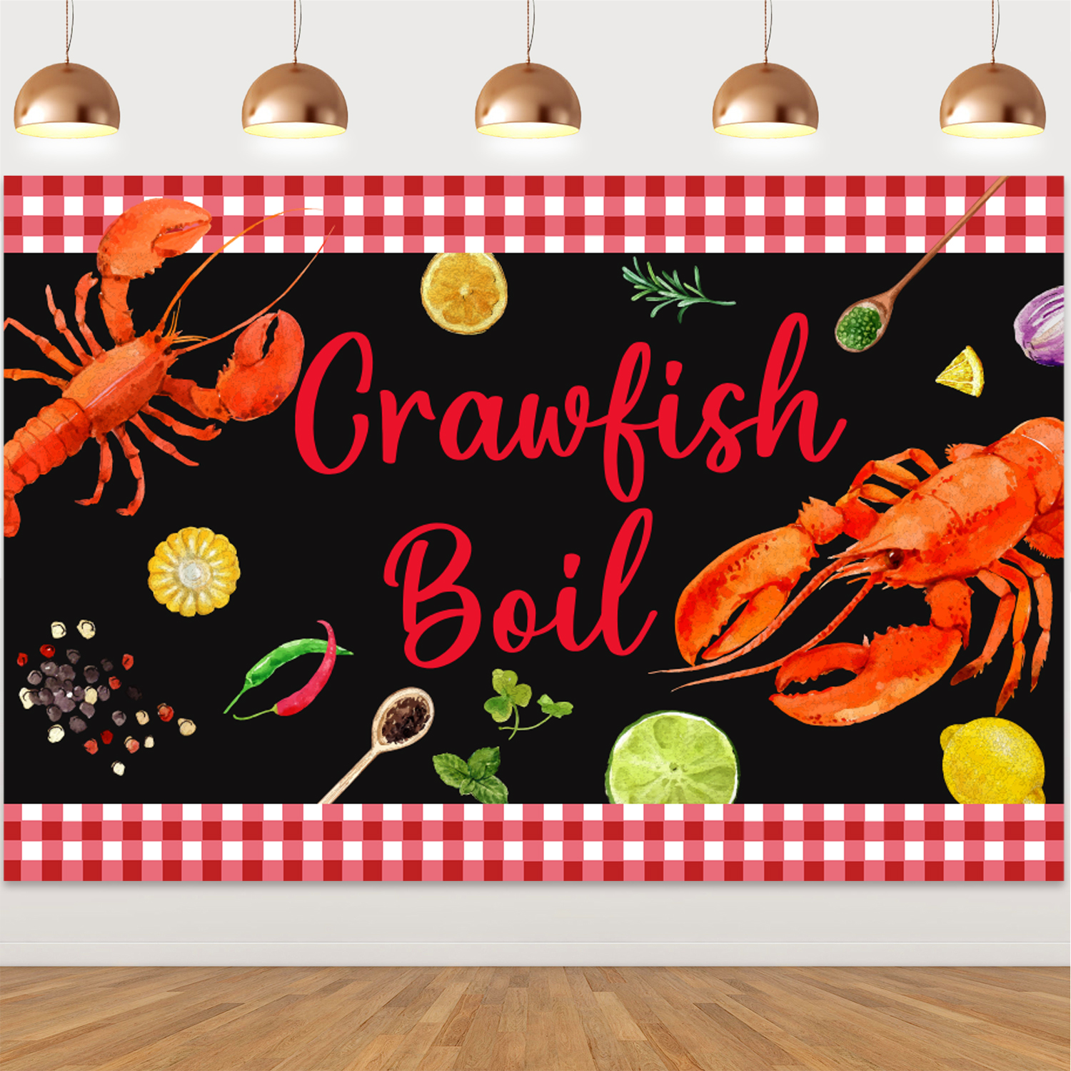 Crawfish Birthday Decorations for Women Men, Crawfish Boil Backdrop ...