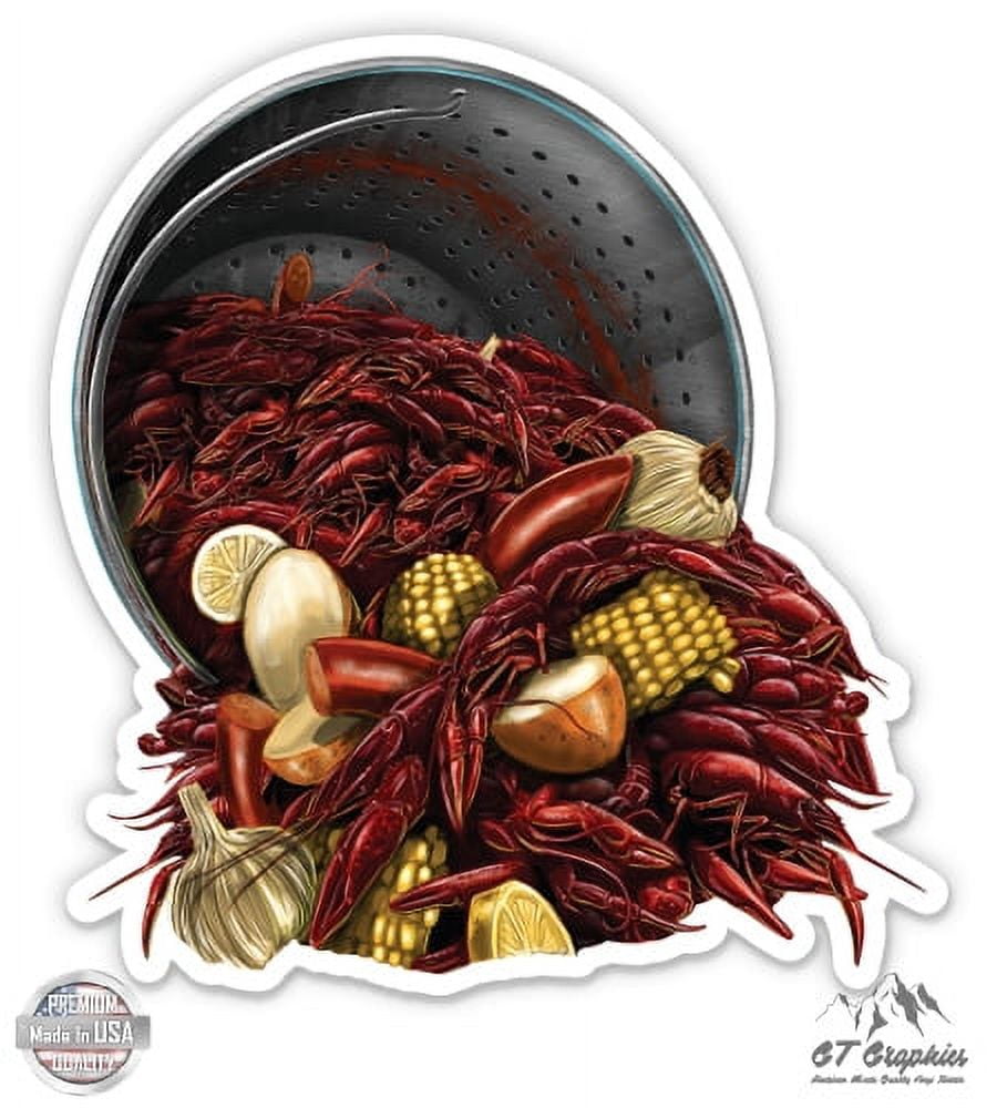 Crawfish Boil - 5" Vinyl Sticker - For Car Laptop I-Pad - Waterproof ...