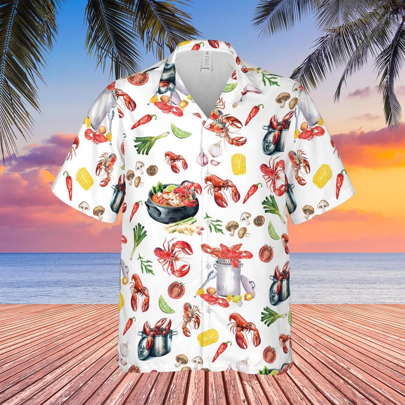 Crawfish Boil Hawaiian Shirt, Funny Crawfish Lover Button Up Shirt ...