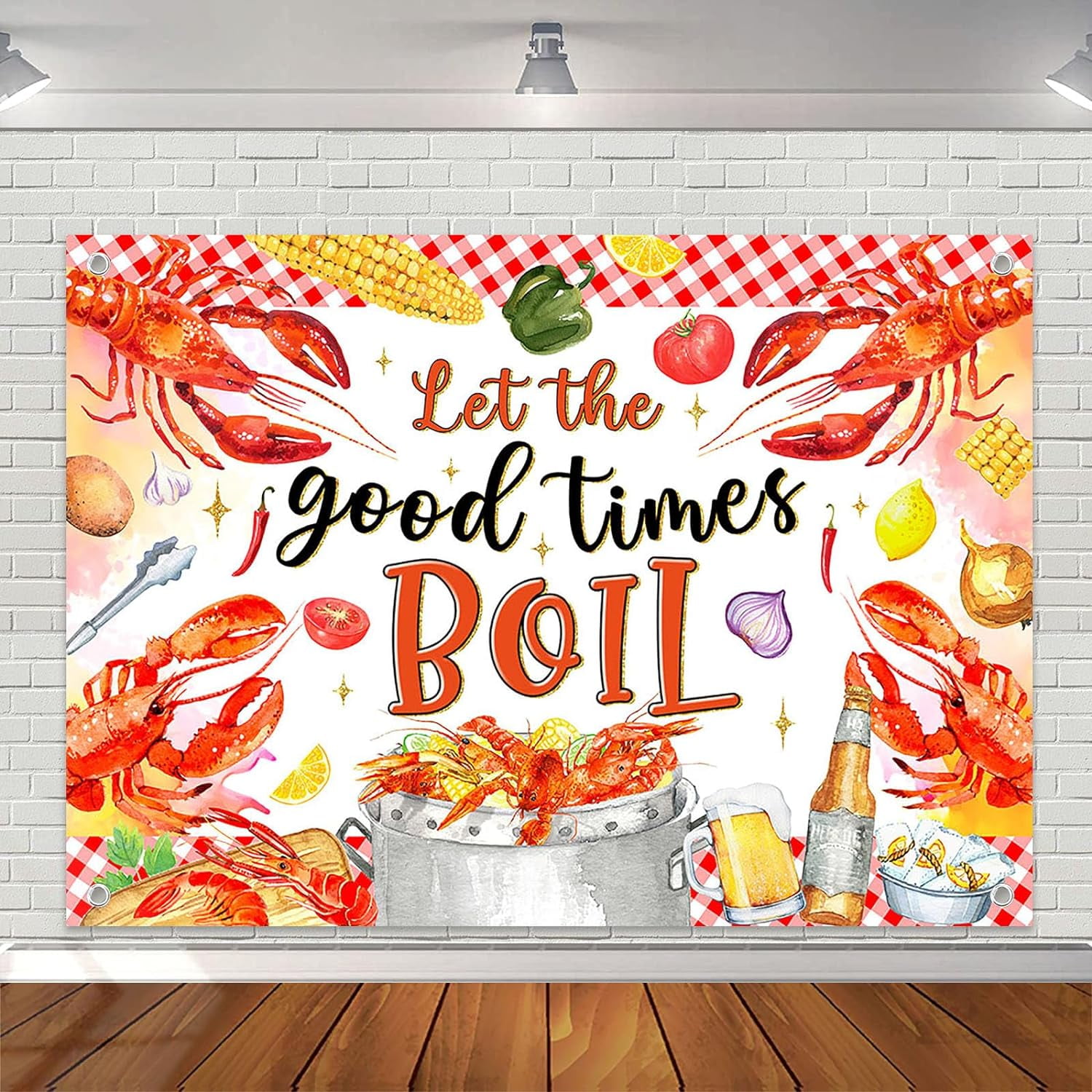 Crawfish Boil Party Cotton Backdrop 7x5ft Seafood Boil Decoration ...