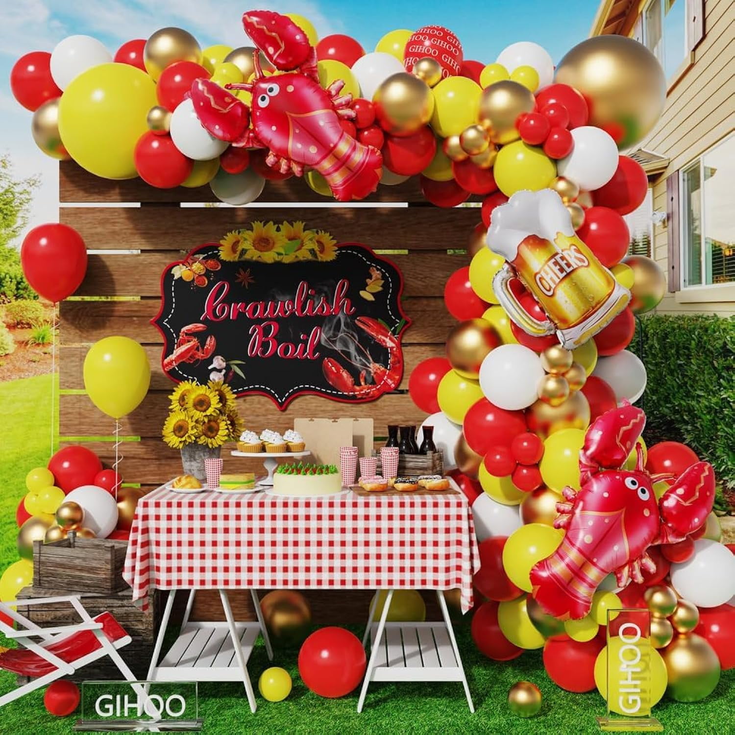 Crawfish Boil Party Supplies 145pcs Crawfish Balloon Arch Garland Kit ...
