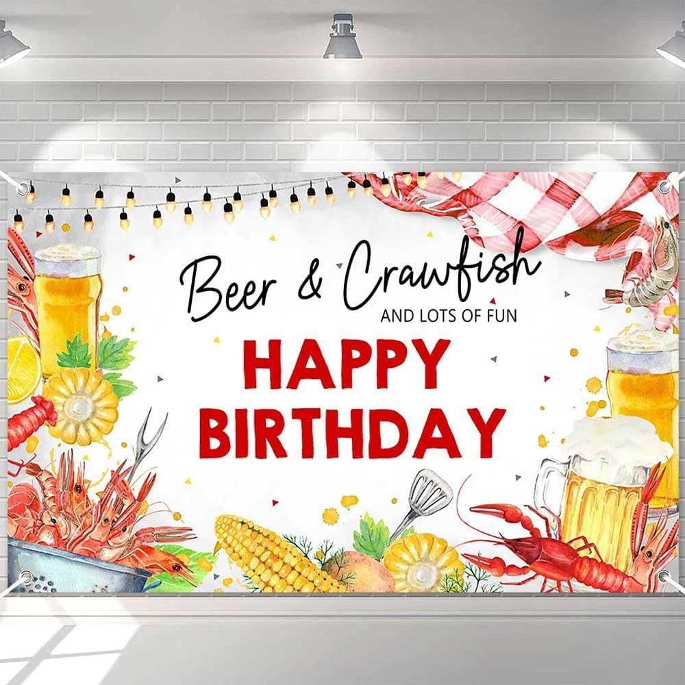 Crawfish Boil Sea Happy Birthday Backdrop Let The Good Times Boil Theme ...