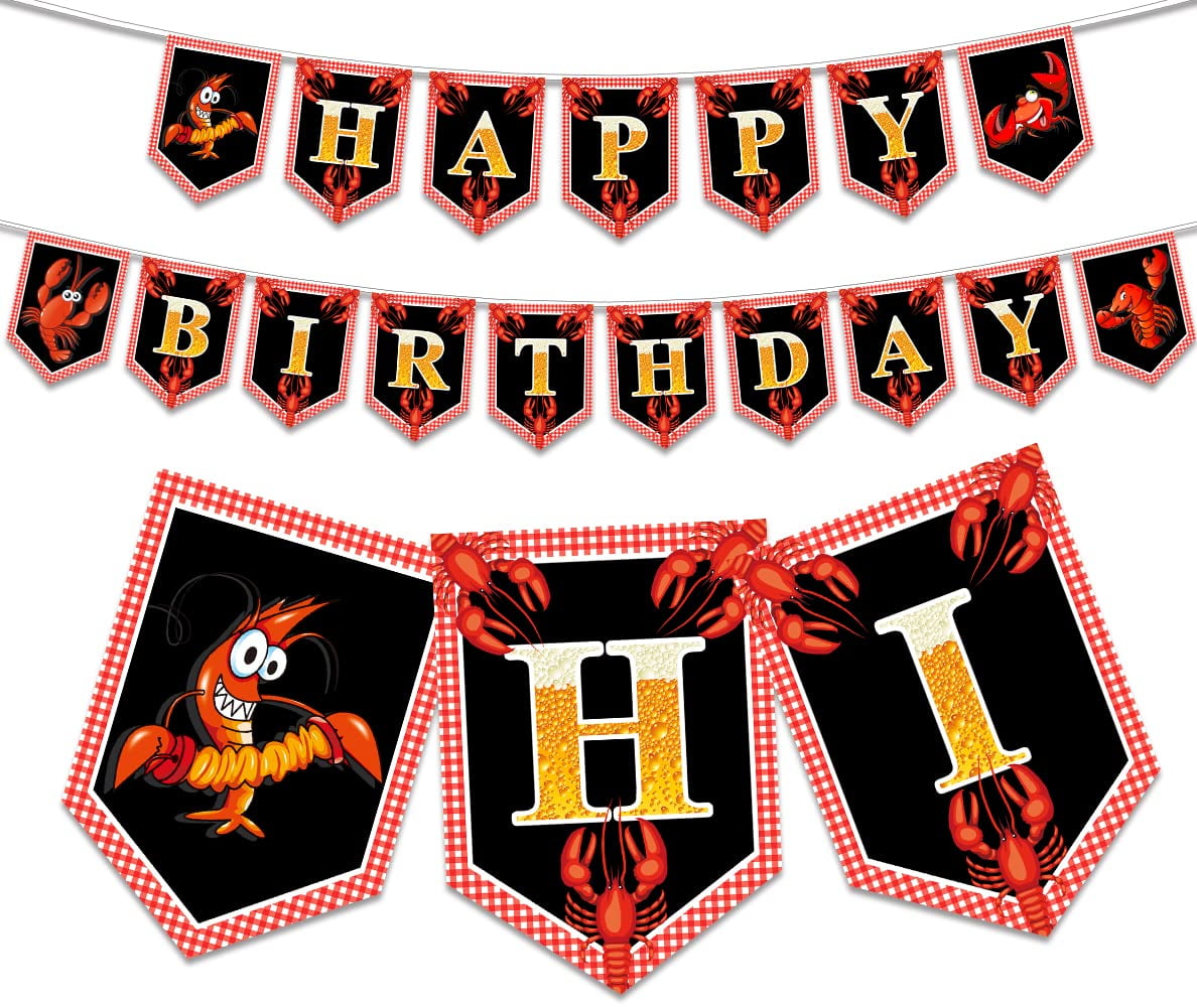 Crawfish Boil Themed Birthday SSF20 Banner for Kids Adults, Crawfish ...